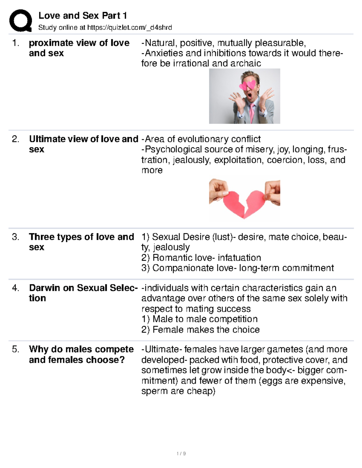 Love And Sex Part 1 Flashcards I Made From Dr Pinkers Psych 1 Spring