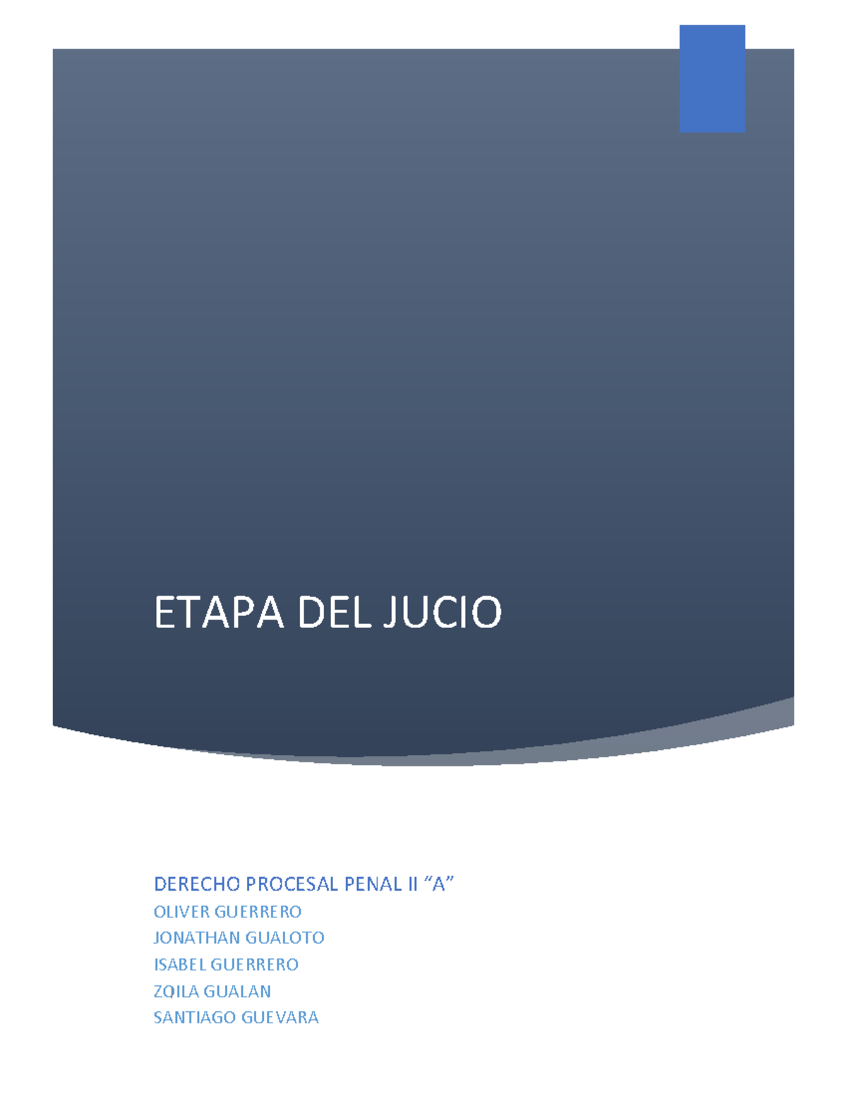 Etapa De Juicio Apuntes Etapa Del Jucio Derecho Procesal Penal Ii