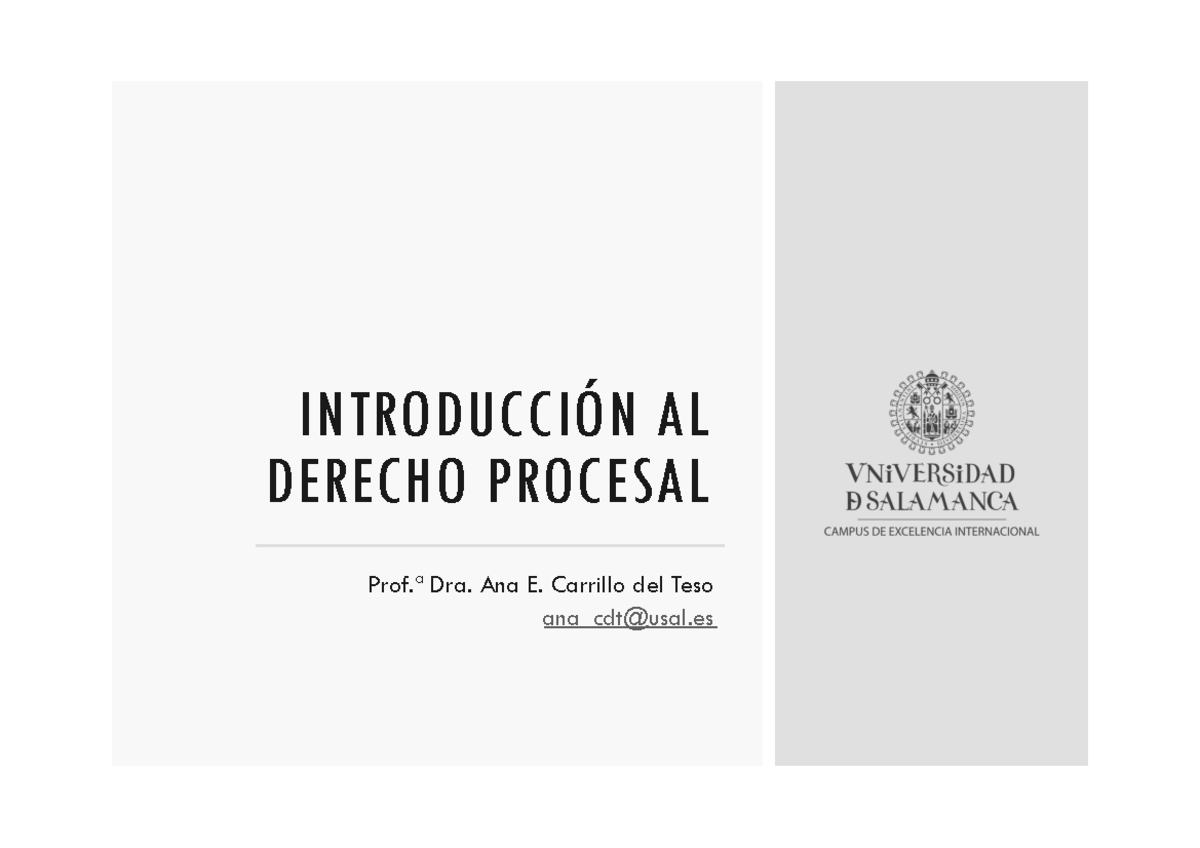 Tema 7 Presentación El Derecho Procesal IntroducciÓn Al Derecho