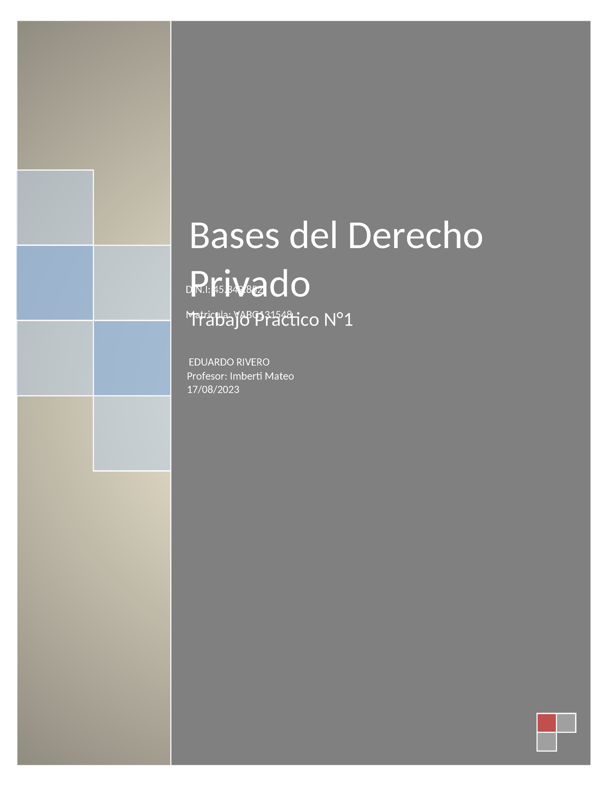 Tp 1derecho Privado Bases Del Derecho Privado Trabajo Practico N