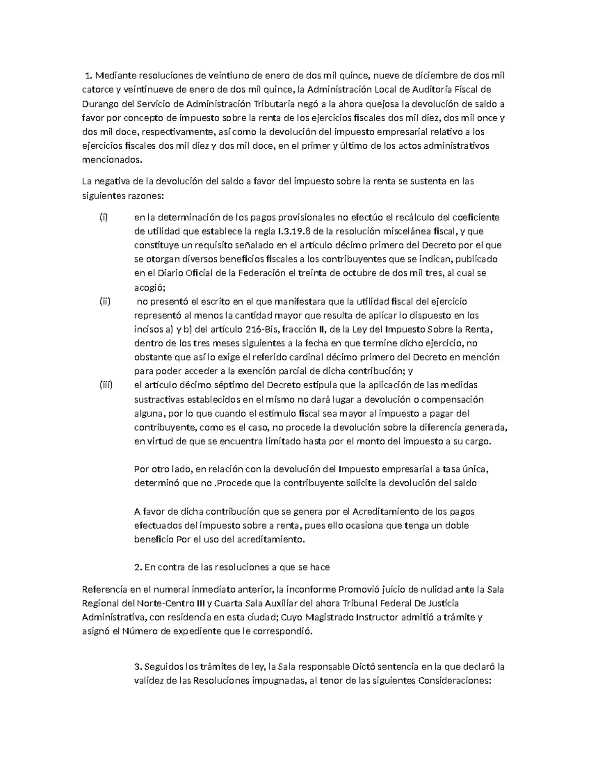 Amparo Fiscal Ejercicio Mediante Resoluciones De Veintiuno De Enero