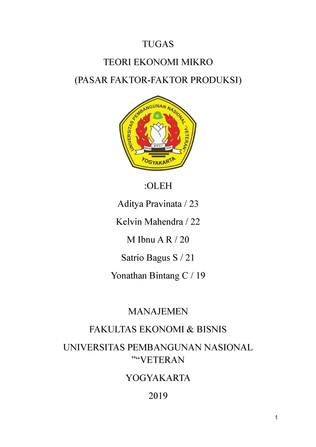 Pasar Faktor Produksi 2 Tugas Teori Ekonomi Mikro Pasar Faktor