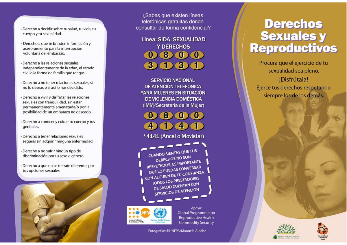 Tríptico Derechos Sexuales Y Reproductivos Seminario De Educación