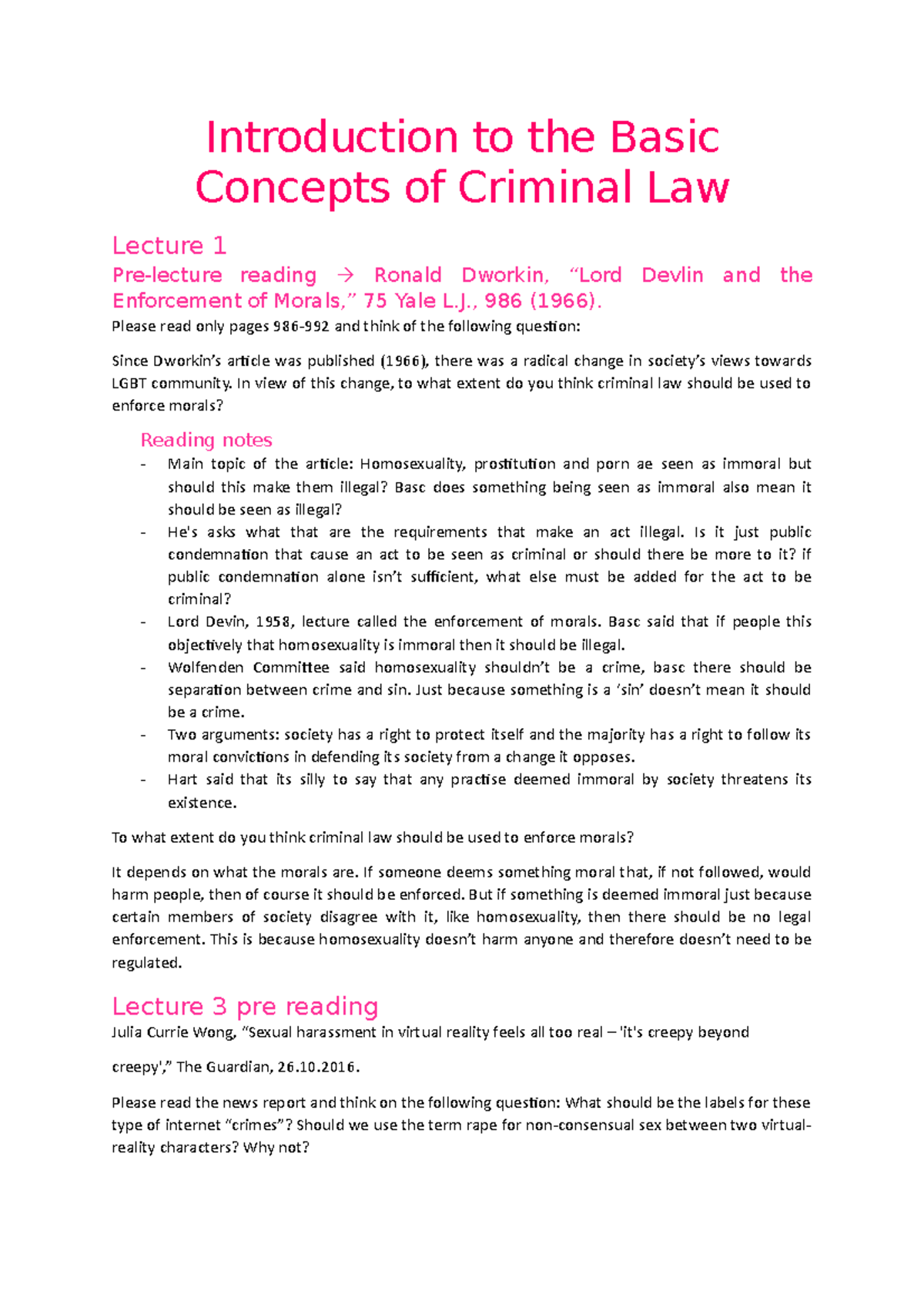 Topic 1 Intro To Criminal Law Introduction To The Basic Concepts Of