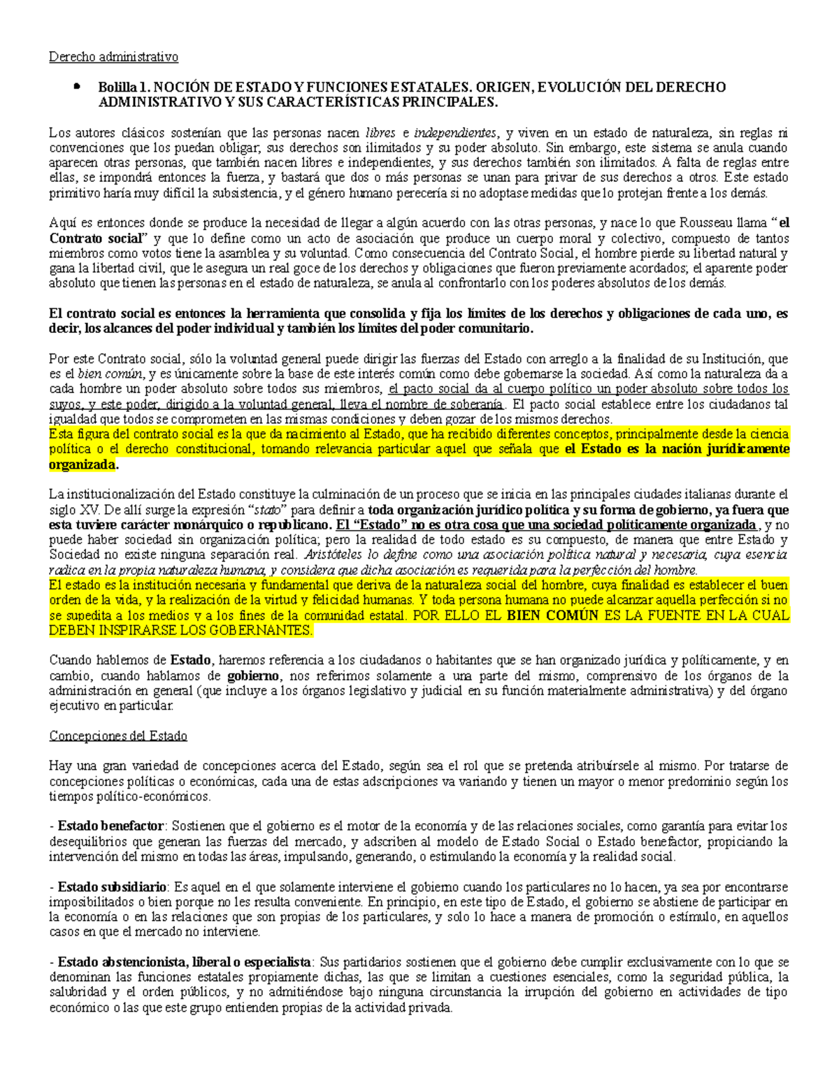 Derecho Administrativo Primer Parcial Derecho Administrativo