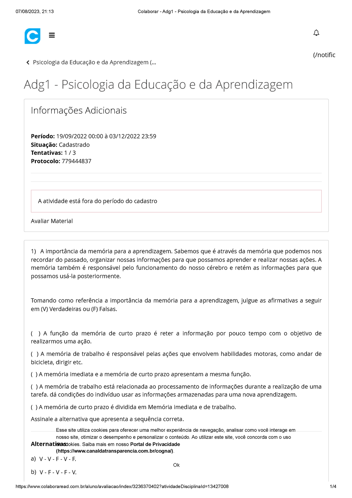 Colaborar Adg1 Psicologia Da Educação E Da Aprendizagem Unopar