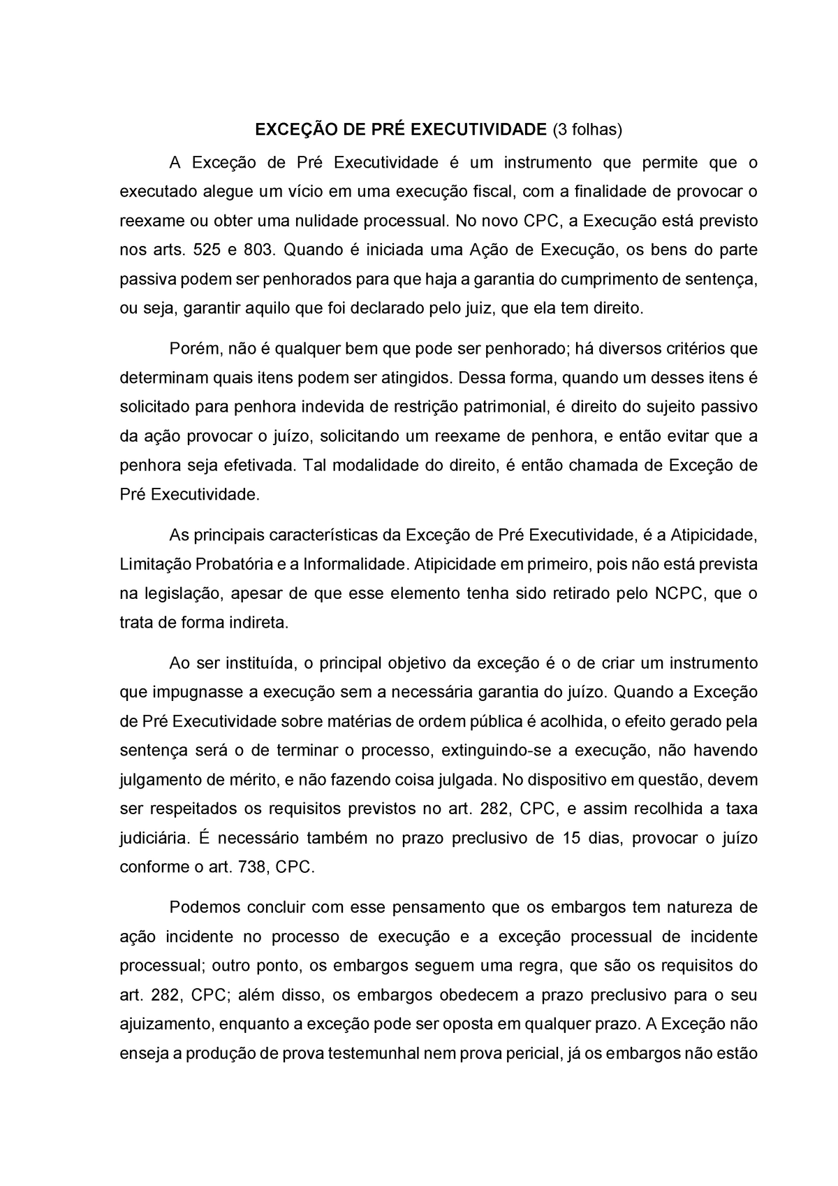 Exceção De Pré Executividade Dentro No Novo Cpc2015 ExceÇÃo De PrÉ