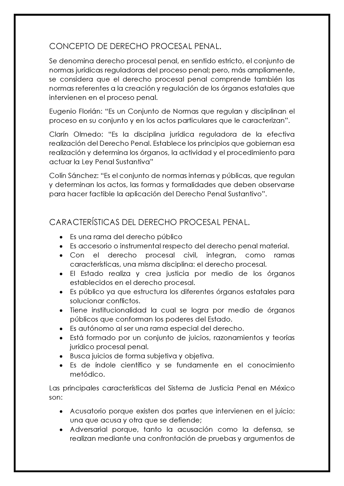 Concepto Derecho Procesal Penal Y Principios Rectores Concepto De