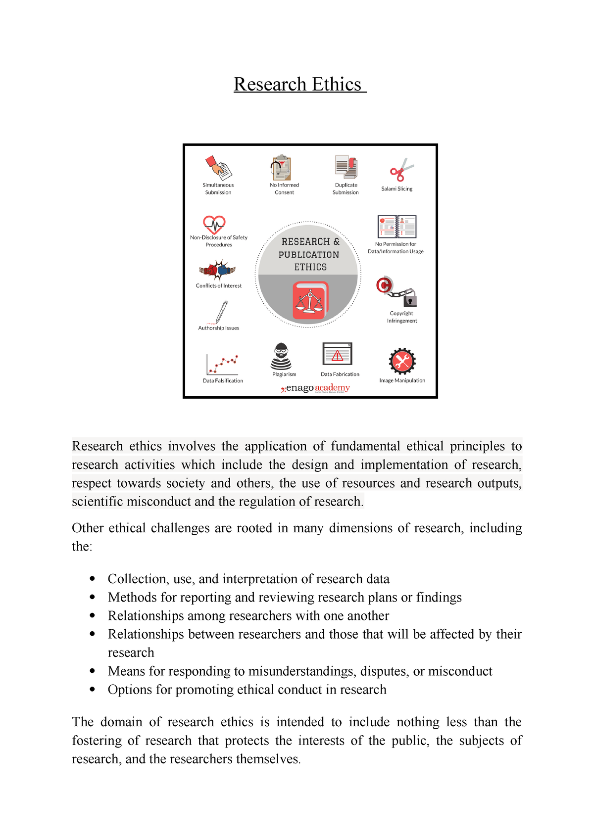 Research Ethics Research Ethics Research Ethics Involves The