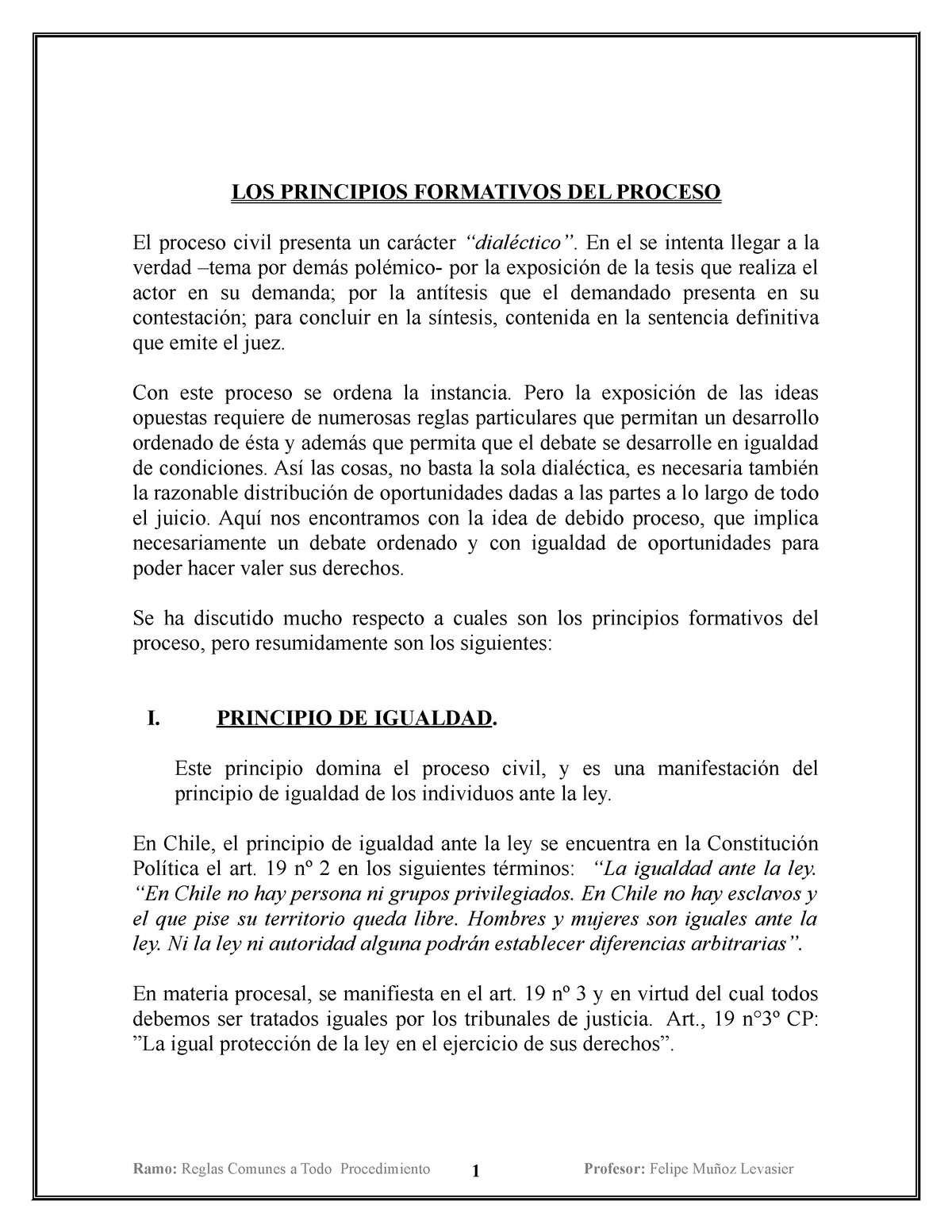 Reglas Comunes A Todo Procedimiento 2 Los Principios Formativos Del