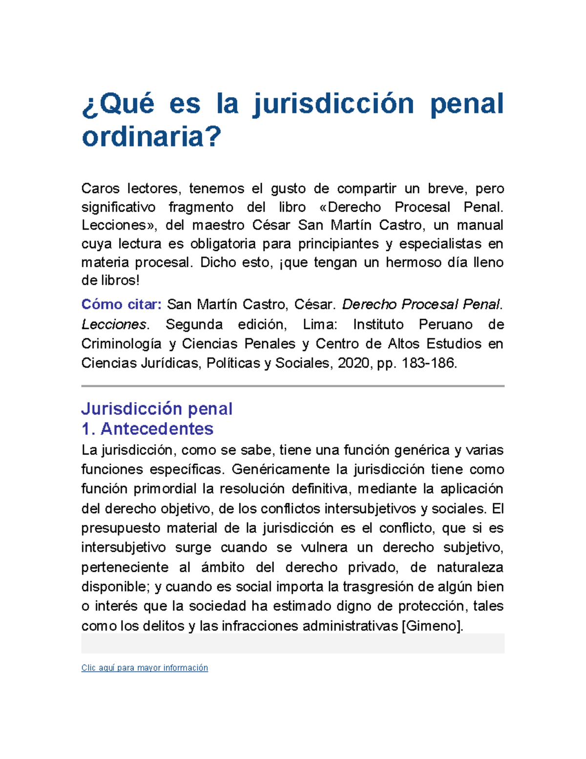 Jurisdiccion Y Competencia ¿qué Es La Jurisdicción Penal Ordinaria