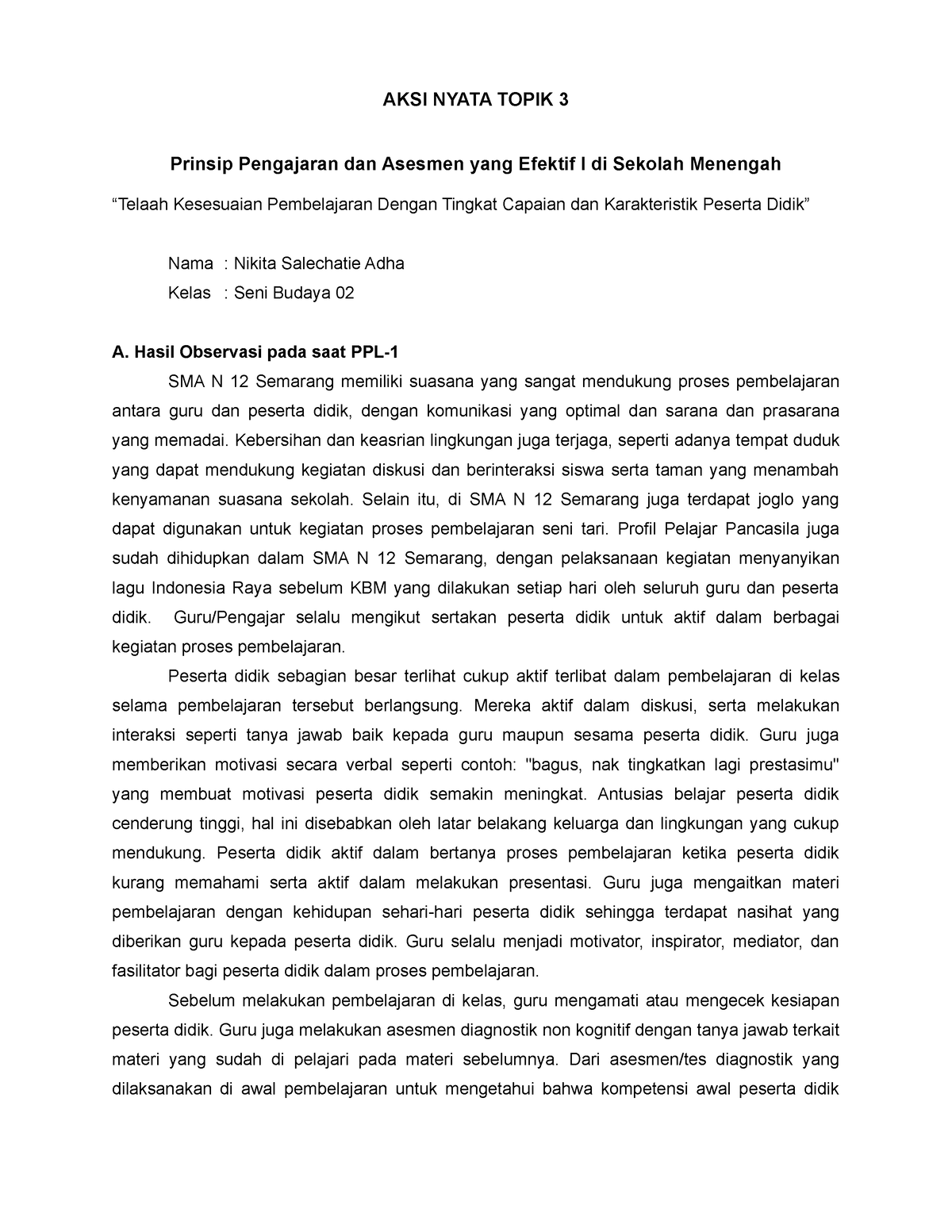 0103d3 T3 8 Aksi Nyata Aksi Nyata Topik 3 Prinsip Pengajaran Dan