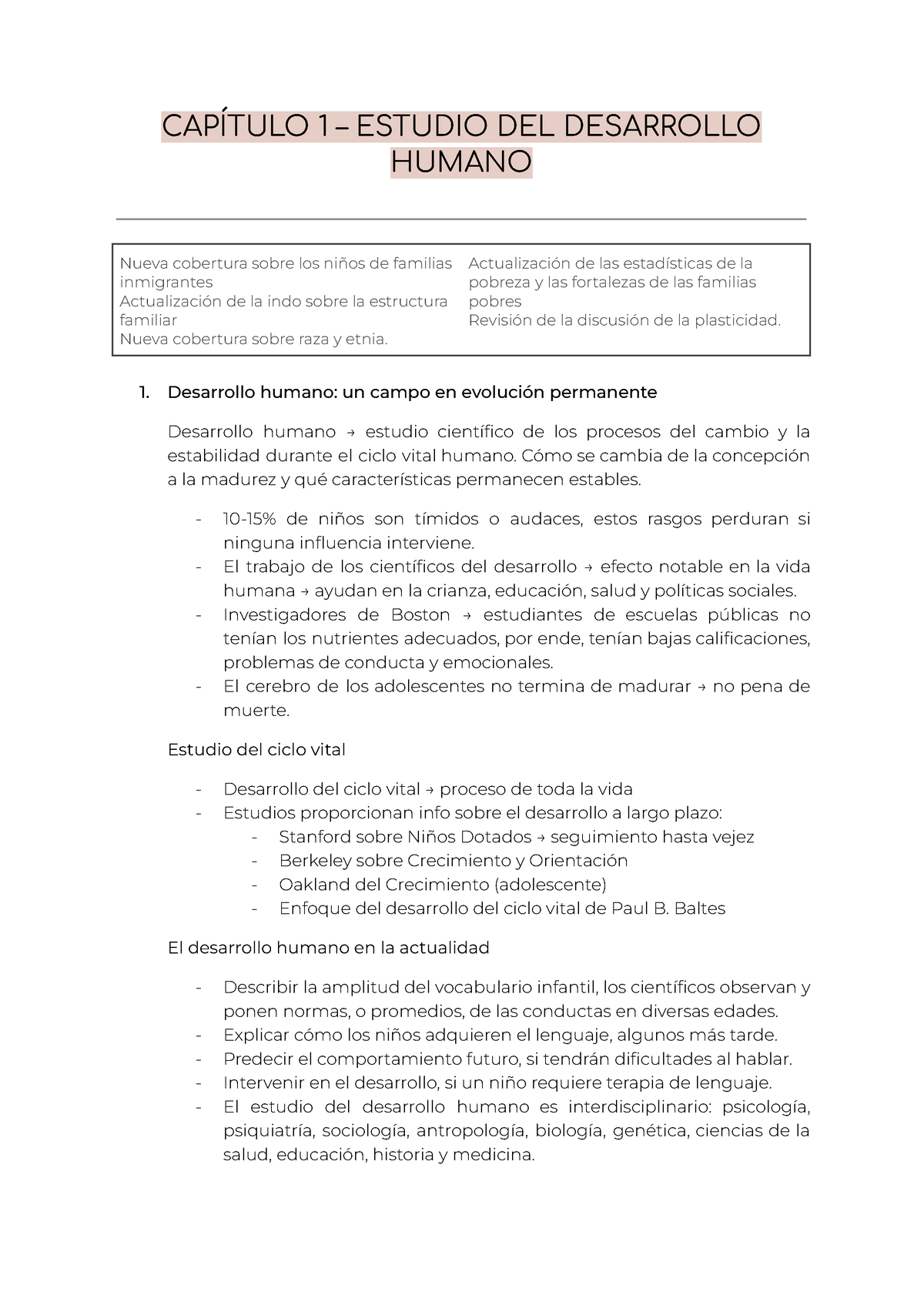 Desarrollo Humano Capítulo 1 CapÍtulo 1 Estudio Del Desarrollo