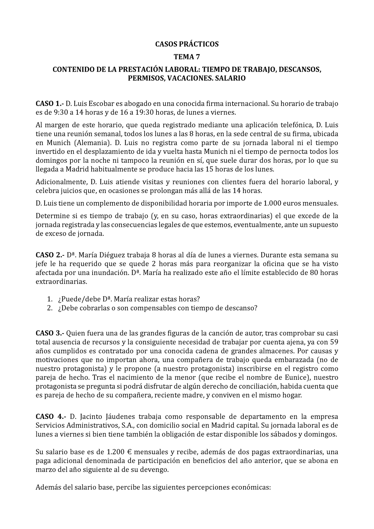 Casos Prácticos Tema 7 Casos PrÁcticos Tema 7 Contenido De La