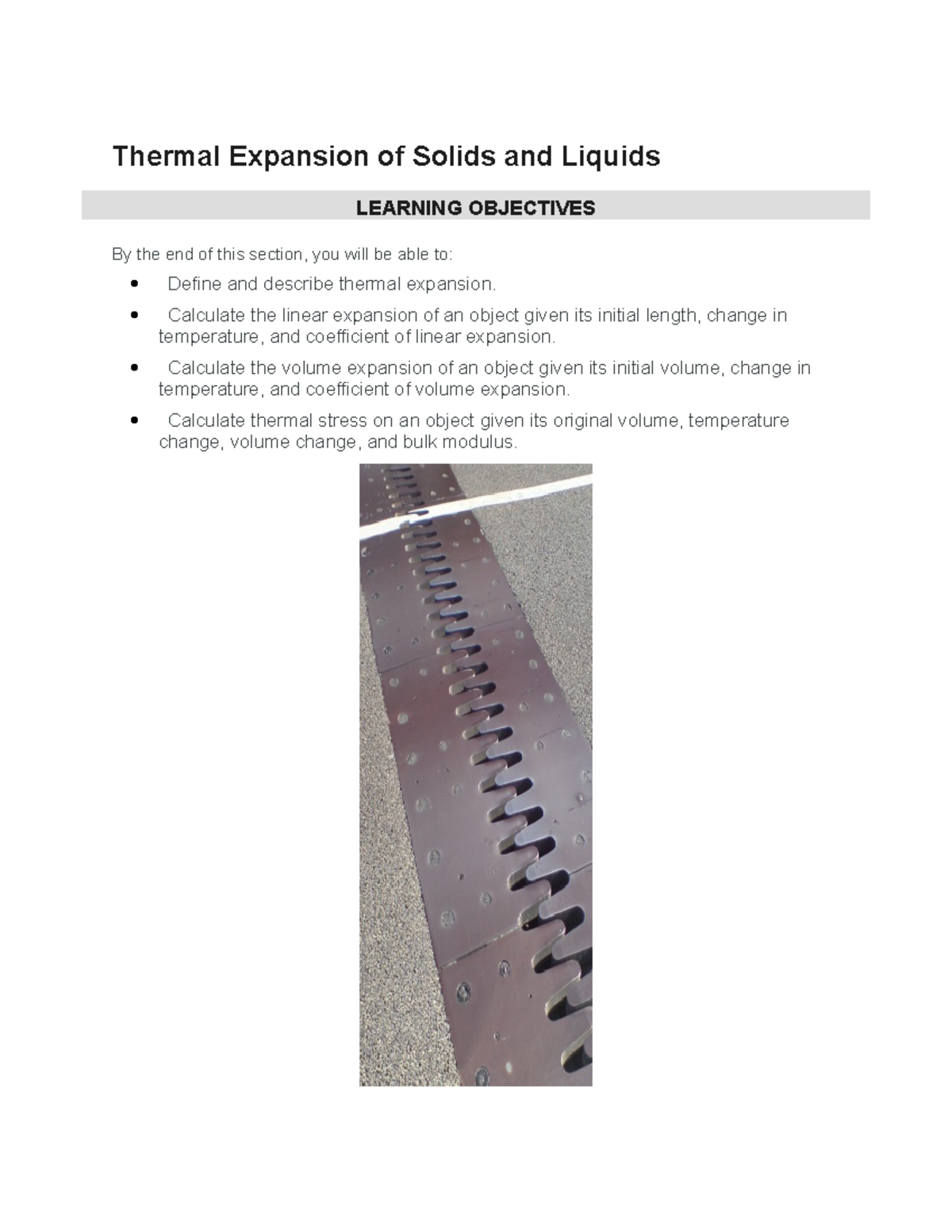 Thermal Expansion Of Solids And Liquids Thermal Expansion Of Solids