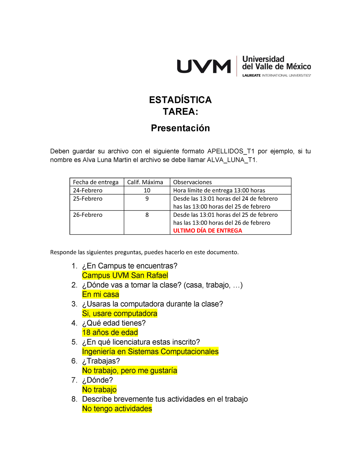 Actividad 1 De Estadística Descriptiva Uvm 2021 EstadÍstica Tarea