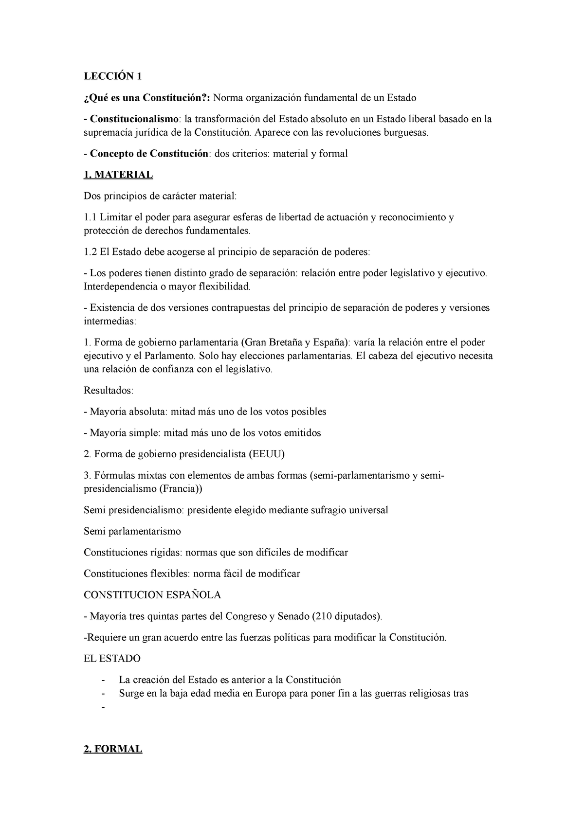 Derecho Constitucional Apuntes De Principio De Curso LecciÓn 1 ¿qué