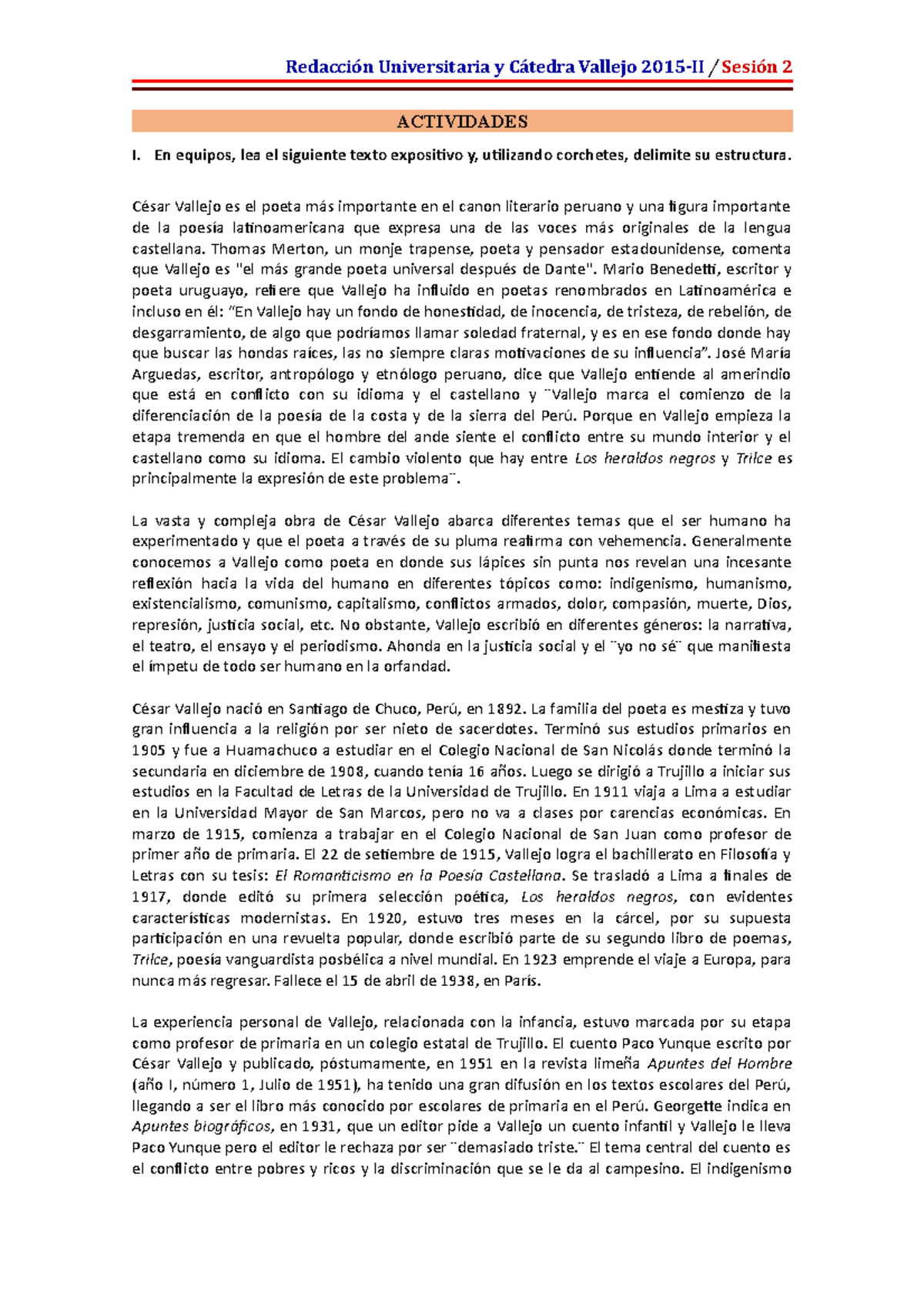 Redaciioon Nota 18 Redacción Universitaria Y Cátedra Vallejo 2015