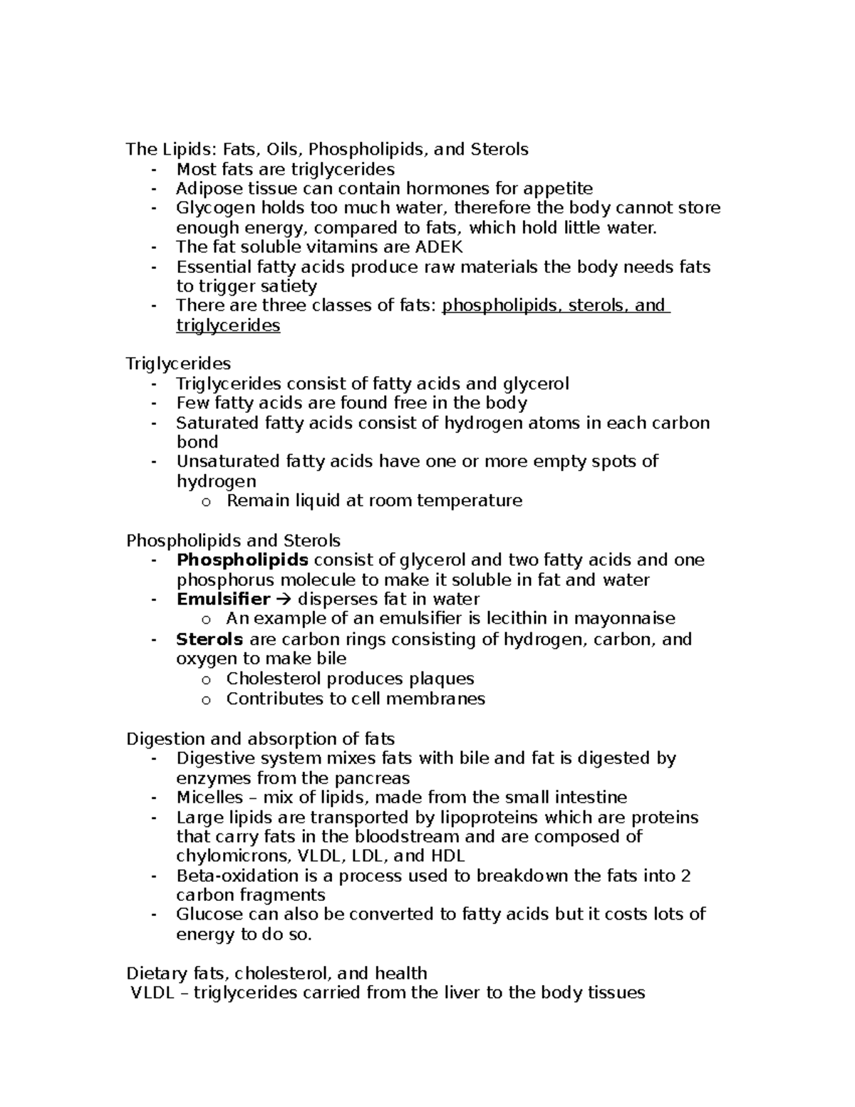 Chapter 5 Lipids Fats Oils Phospholipids And Sterols The Lipids Fats