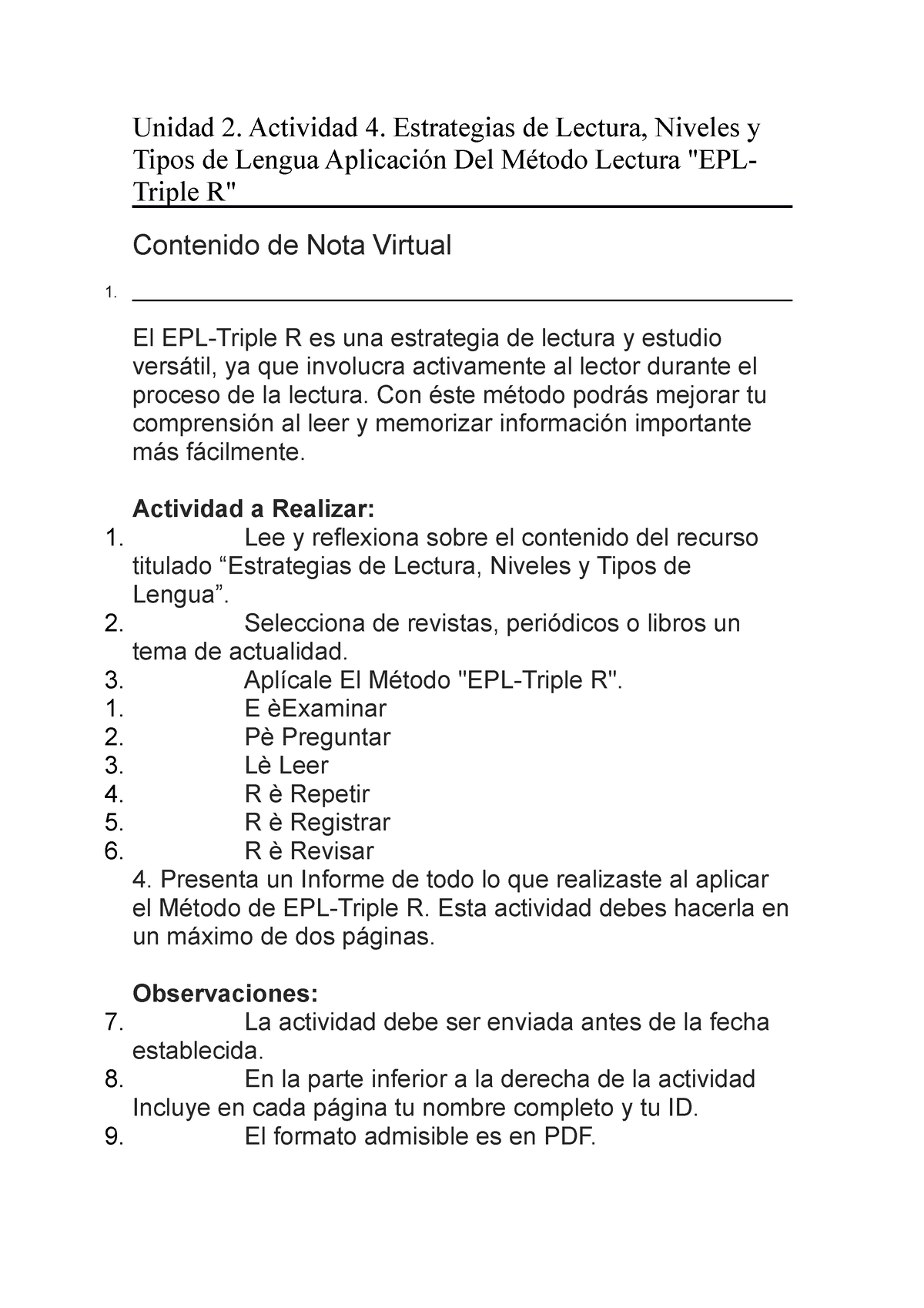 Unidad 2 Actividad 4 Realizar Unidad 2 Actividad 4 Estrategias De