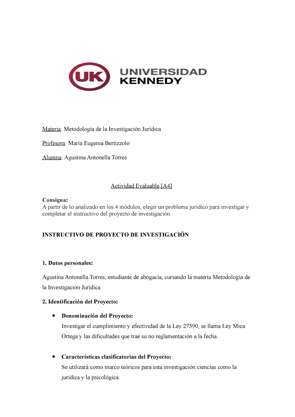 Actividad Evaluable A4 Materia Metodología De La Investigación