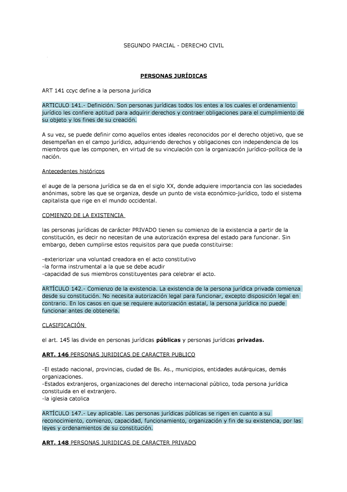 Segundo Parcial Derecho Civil Unlam Segundo Parcial Derecho Civil