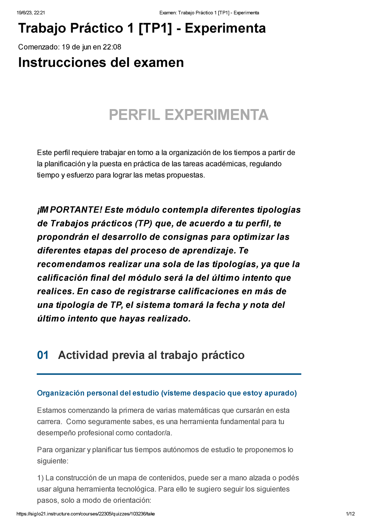 Examen Trabajo Práctico 1 Tp1 Experimenta Algebra 2 Herramientas