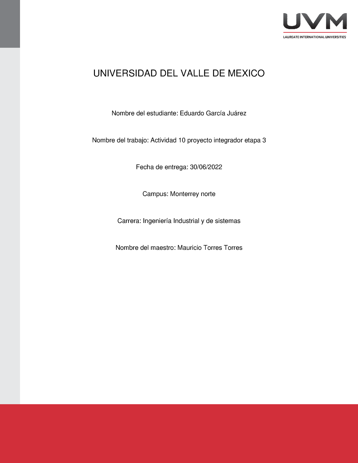 Actividad 10 Proyecto Integrador Etapa 3 Egj 5s Metodología Que