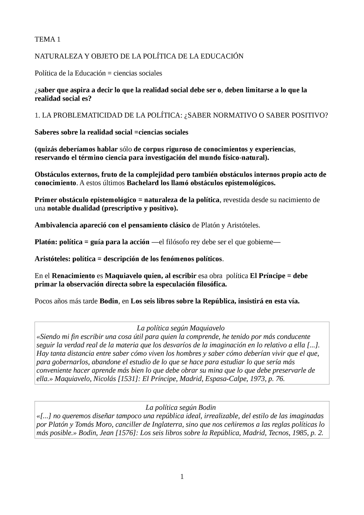 Apuntes Política Y Legislación Educativa Tema 1 Naturaleza Y Objeto