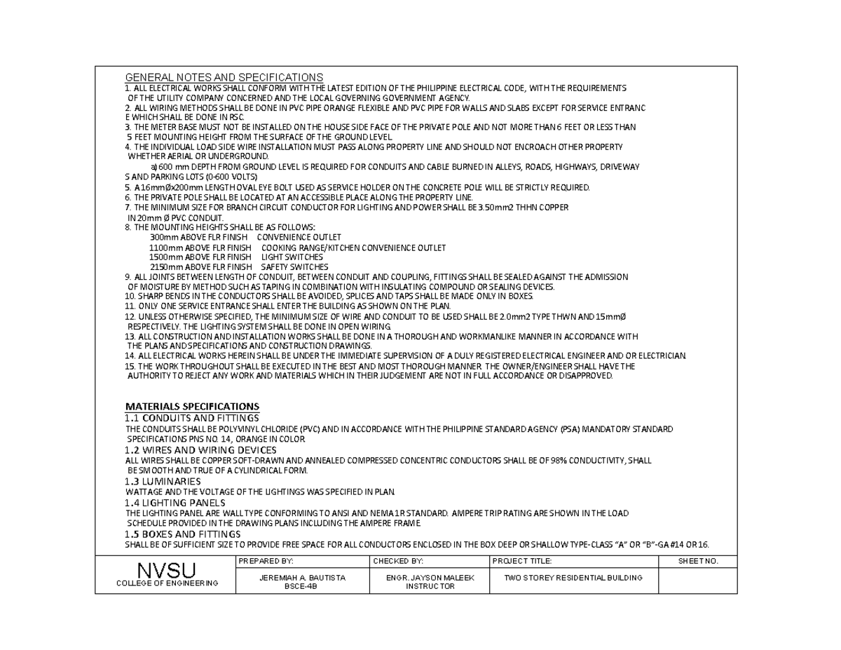 Bd3 General Notes Building Design General Notes And Specifications