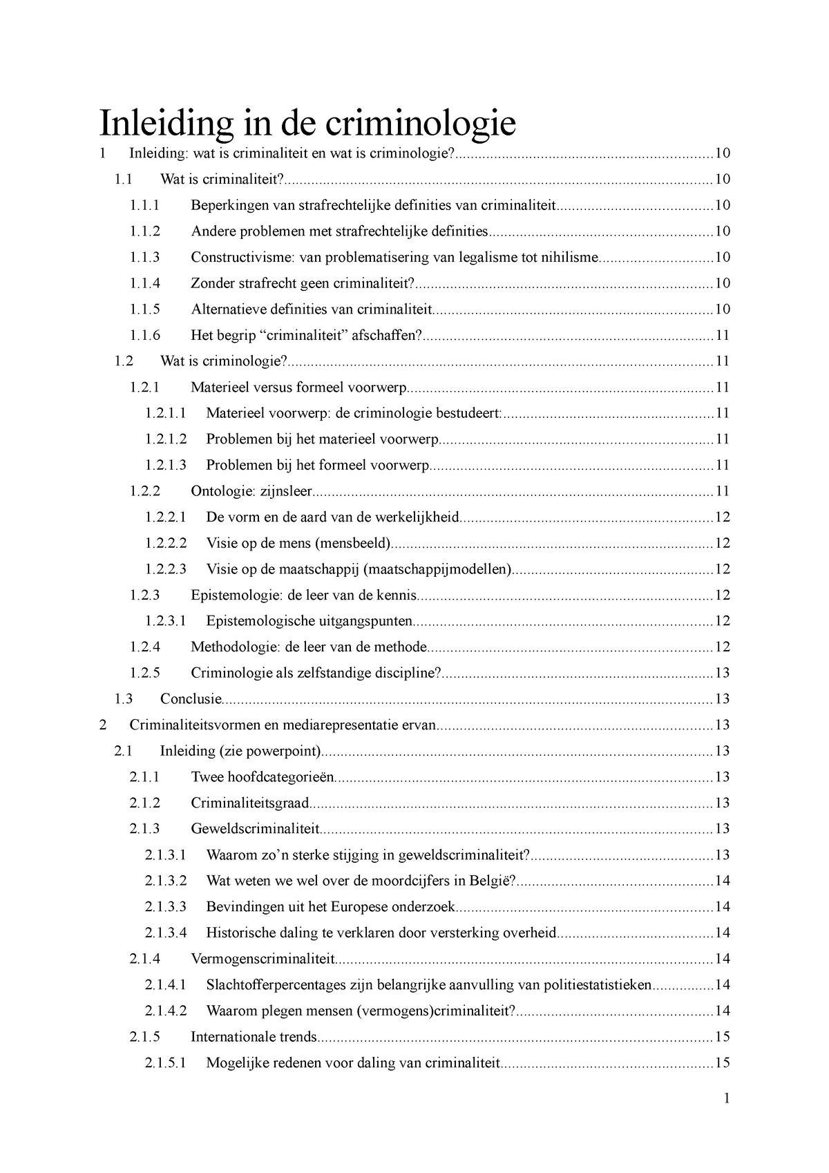 Inleiding In De Criminologie