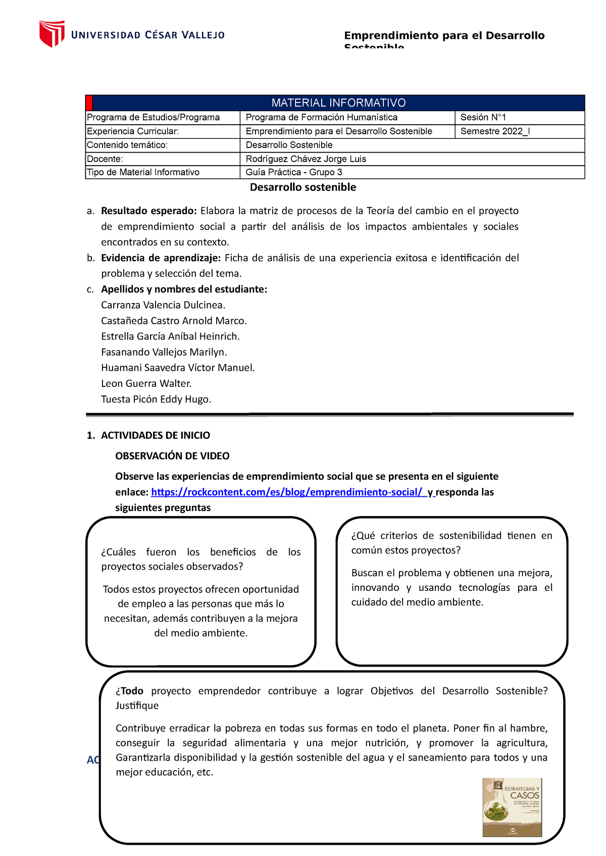 GuÍa Práctica N° 01 Grupo 3 Emprendimiento Material Informativo