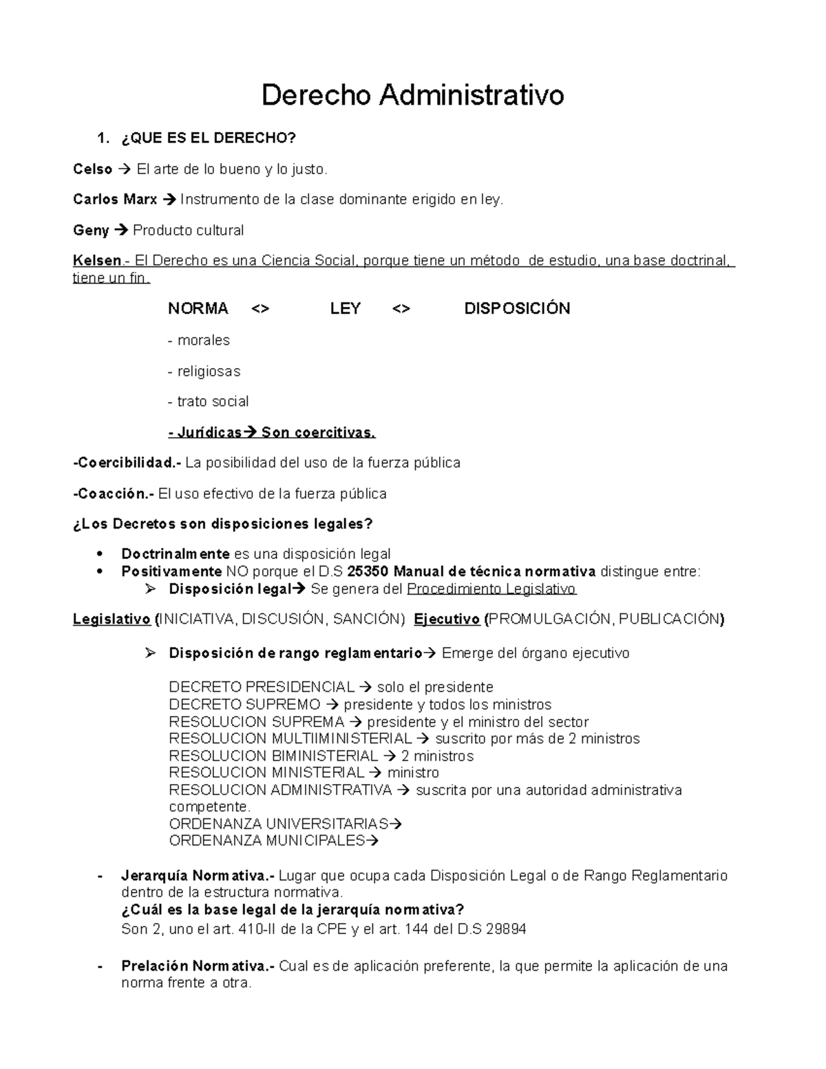 Apuntes D Derecho Administrativo Apuntes Derecho Administrativo 1