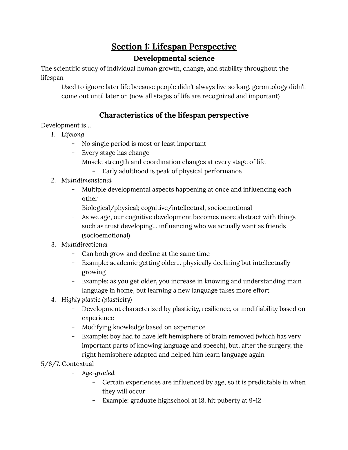 Ch 1 Intro To Lifespan Development Section 1 Lifespan Perspective