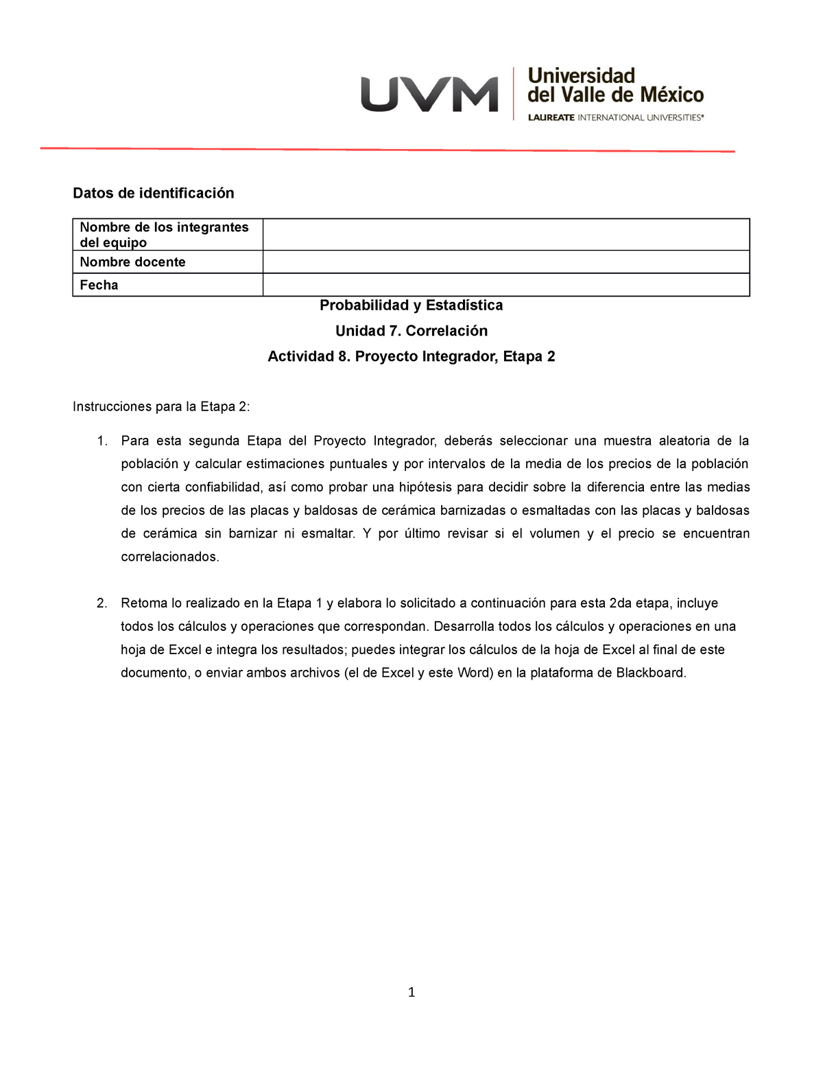 Act 8 Ana V Actividad 8 Materia Probabilidad Y EstadÍstica Uvm