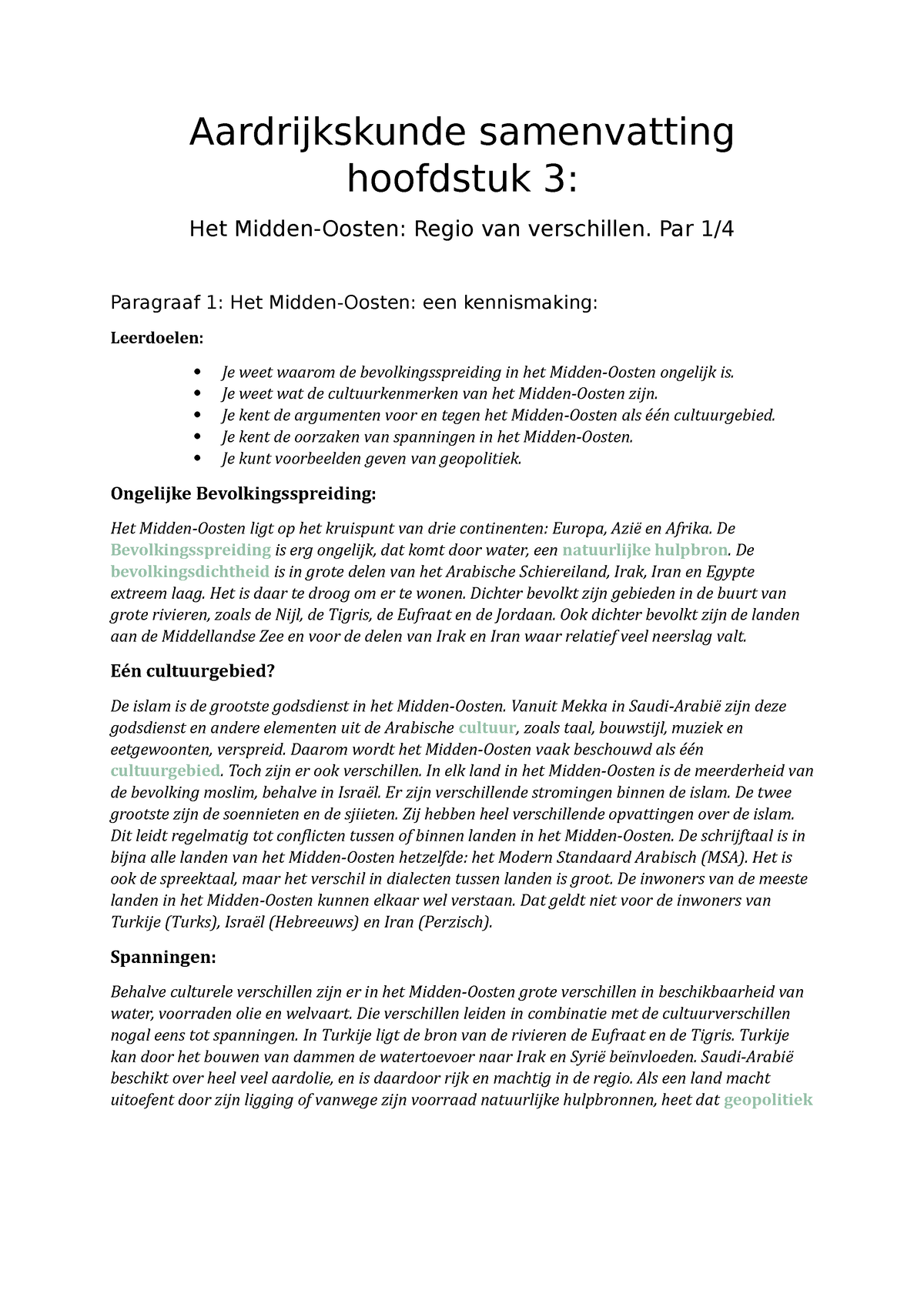 Samenvatting Ak Hoofdstuk 3 Aardrijkskunde Samenvatting Hoofdstuk 3