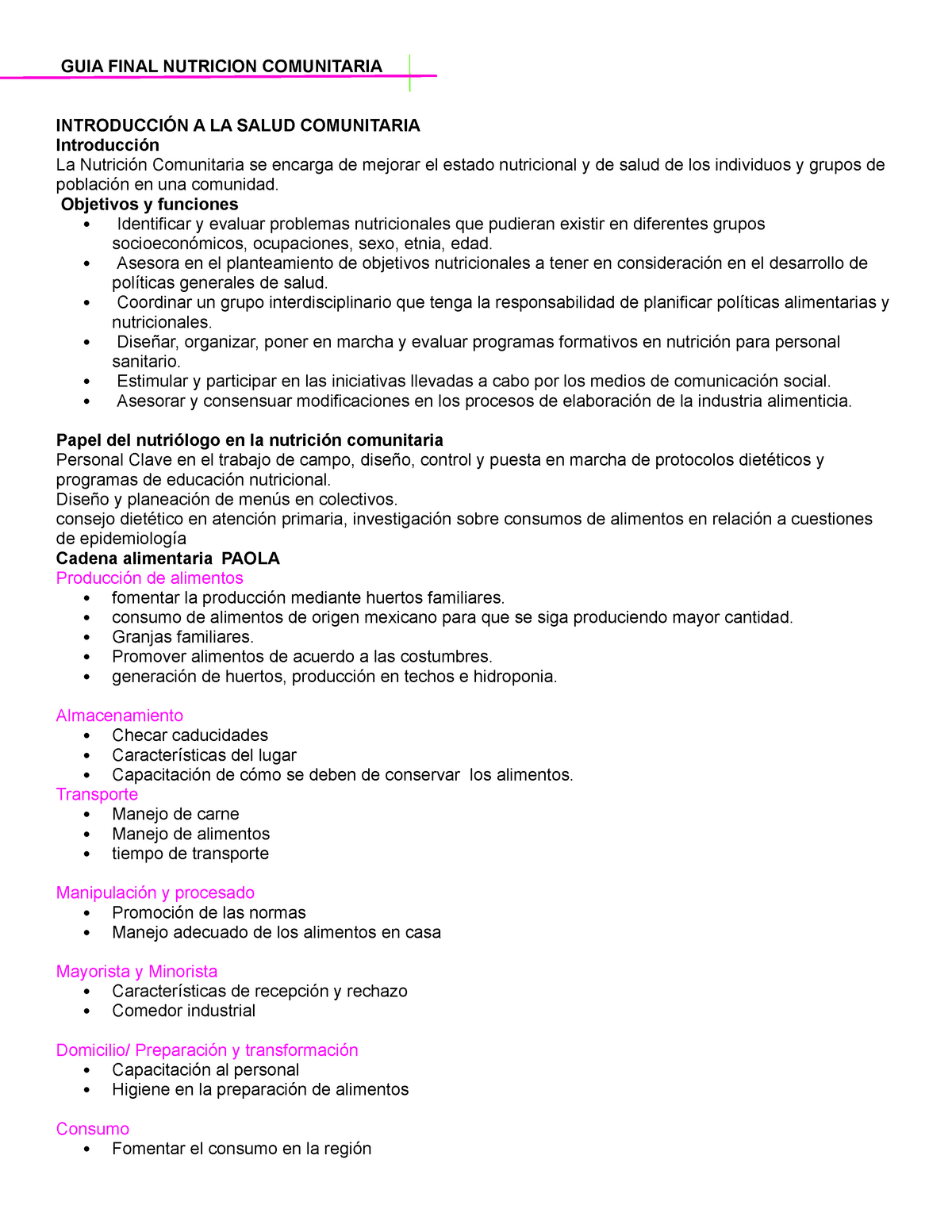 Resumen Nutrición Comunitaria Guia Final Nutricion Comunitaria Studocu