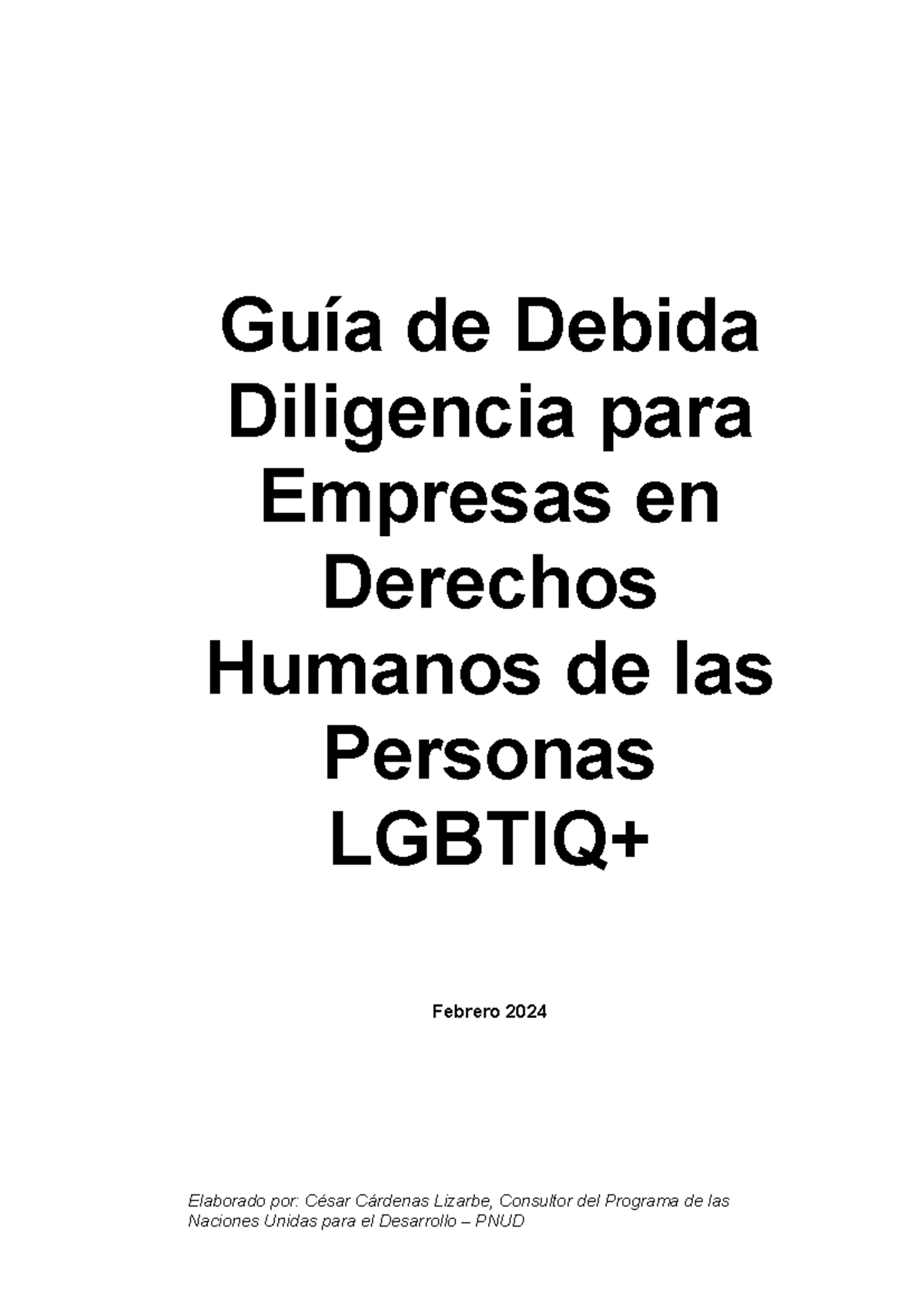 Guía Dd Lgbtiq Versión Final Guía De Debida Diligencia Para