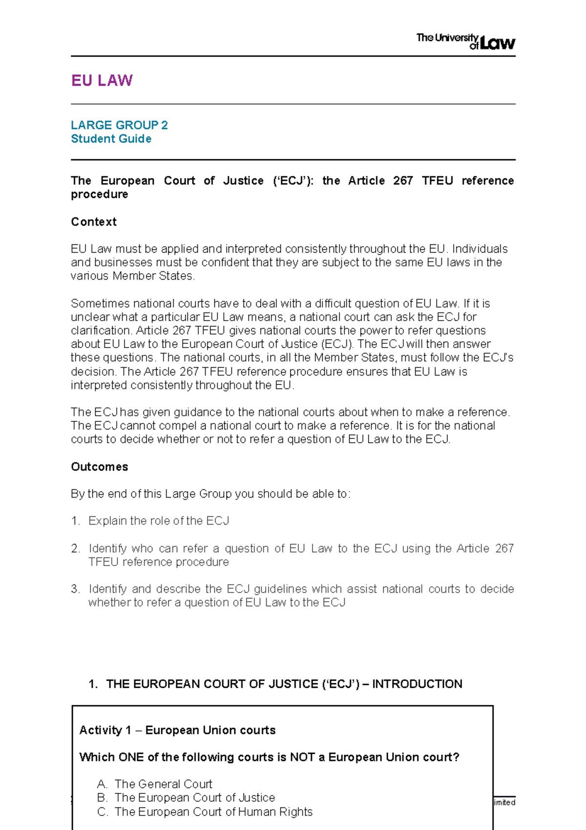 2223 Eu Lg02 Ce01 Student Guide Eu Law Large Group 2 Student Guide