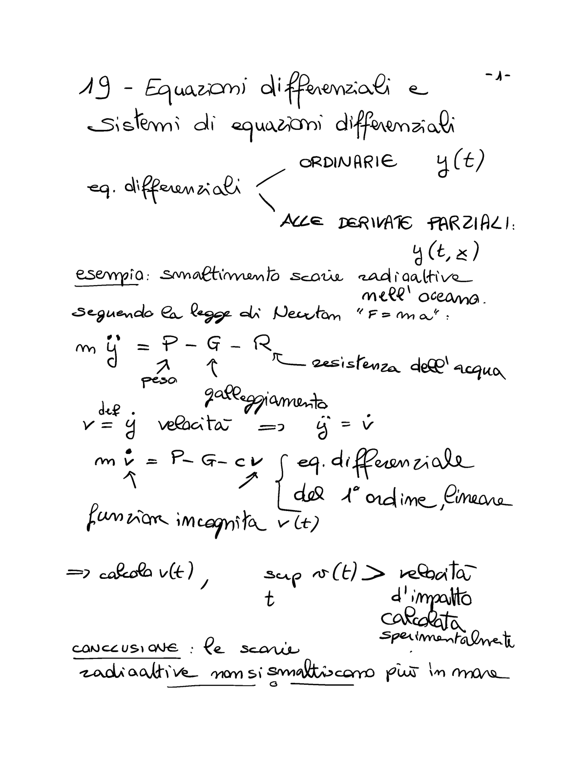 Appunti Equazioni Differenziali 19 Equazioni Differenziali E Sistemi