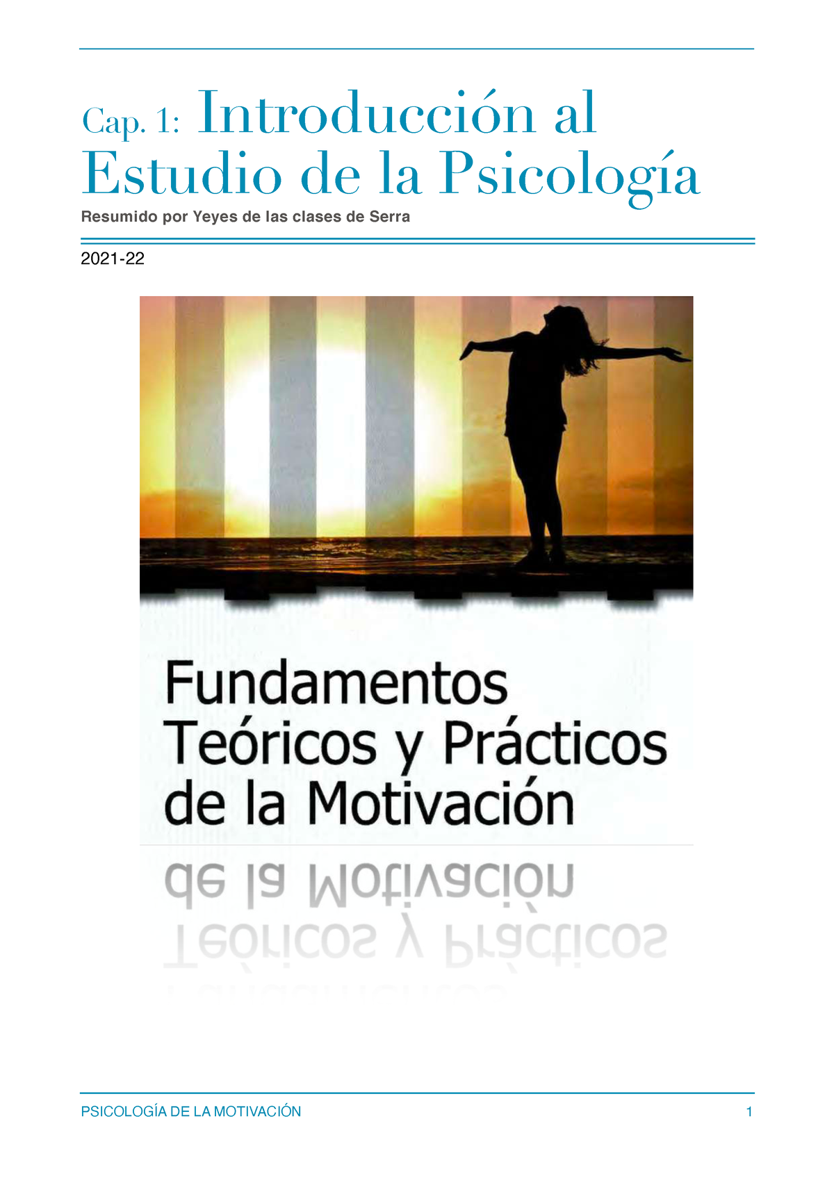 Psicologia De La Motivacion Cap 1 Introducción Al Estudio De La