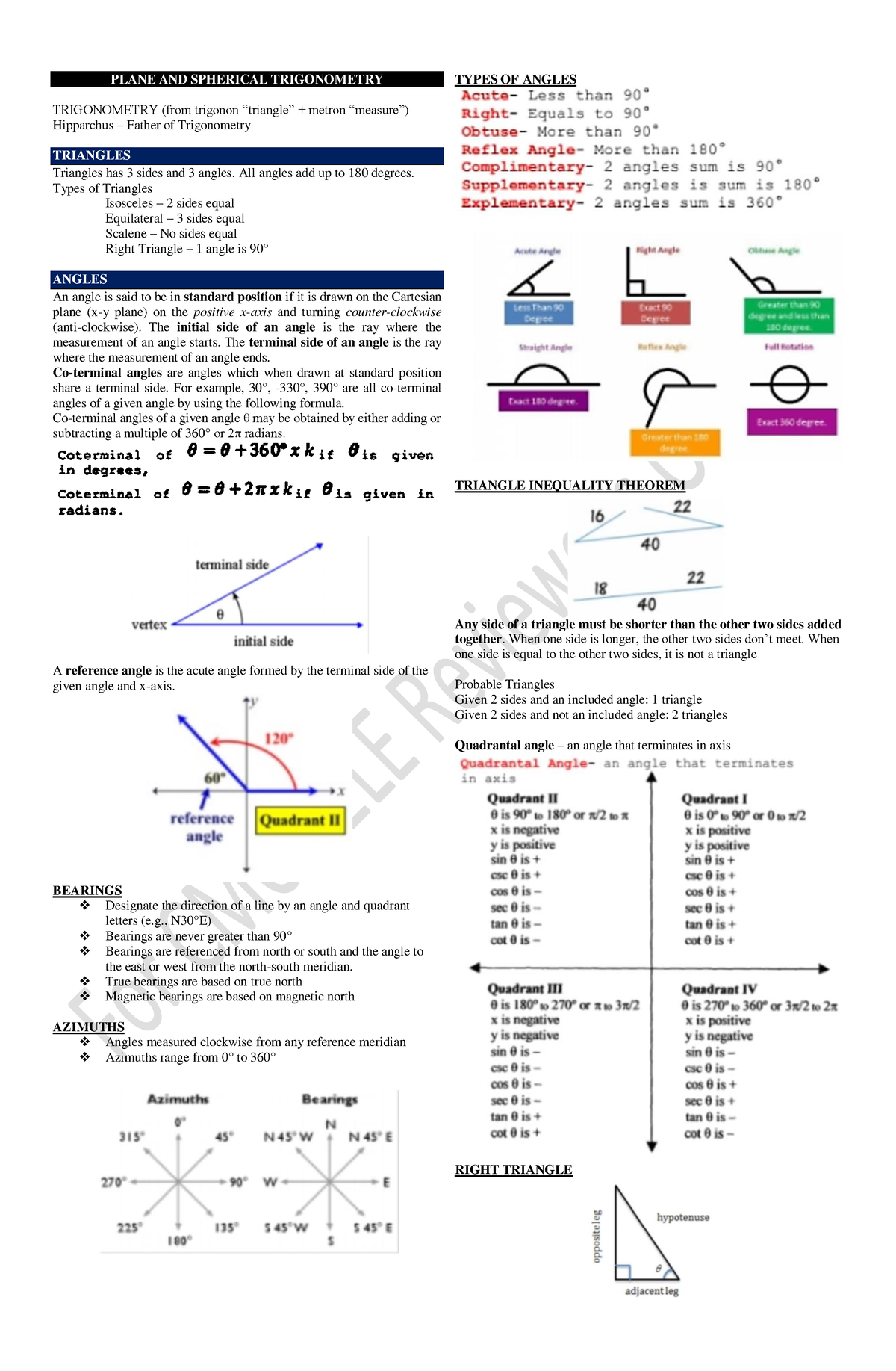 4 Trigo Algebra Plane And Spherical Trigonometry Trigonometry From