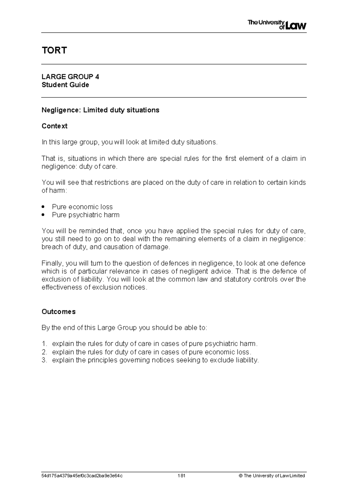 2324 Tort Lg04 Ce01 Student Guide Tort Large Group 4 Student Guide