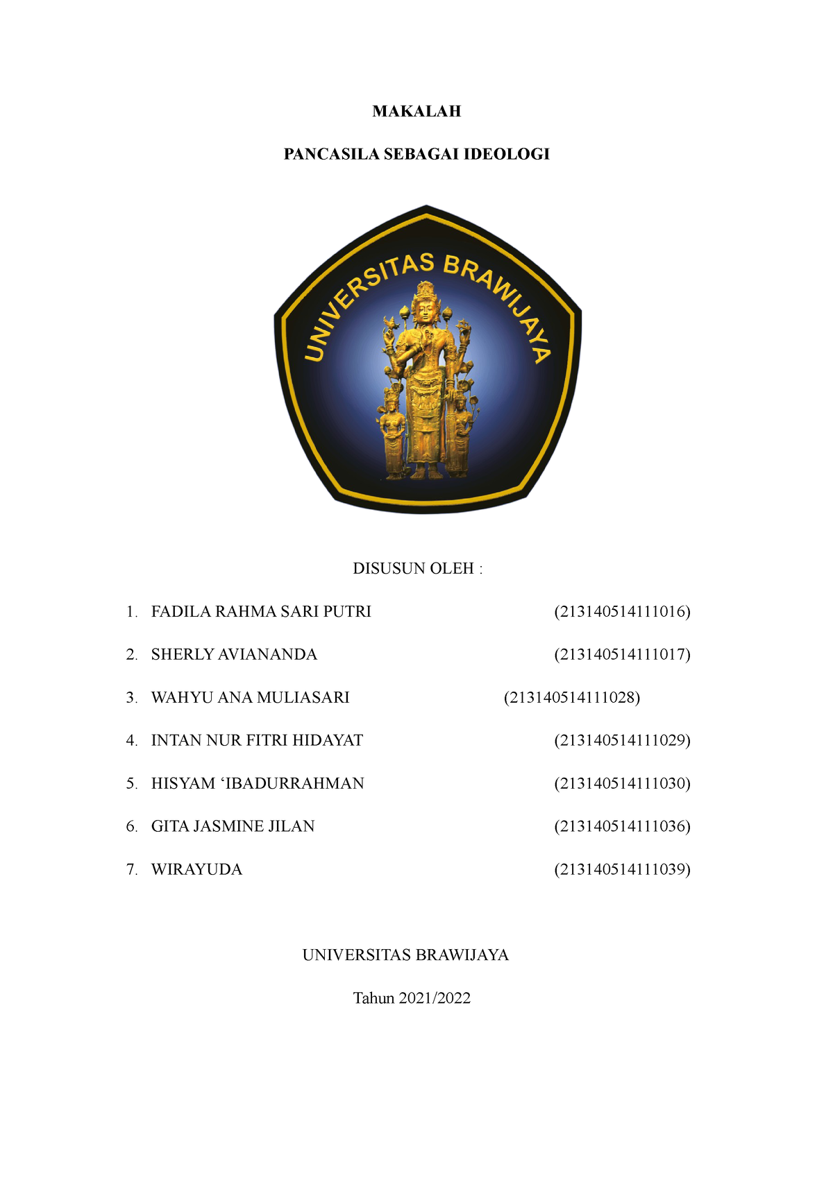 Makalah Ideologi Pancasila Makalah Pancasila Sebagai Ideologi Disusun