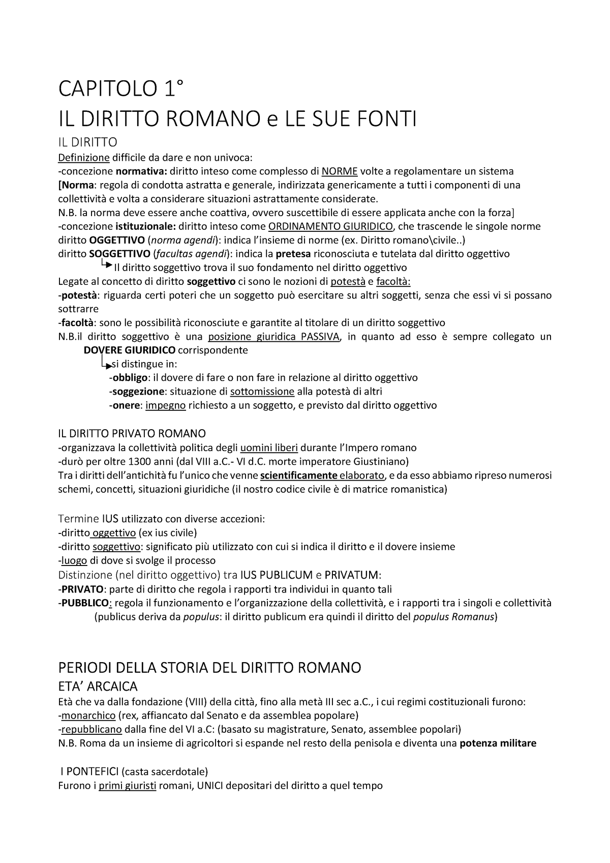 Pdf Schemi Romano Sunto Capitolo 1° Il Diritto Romano E Le Sue