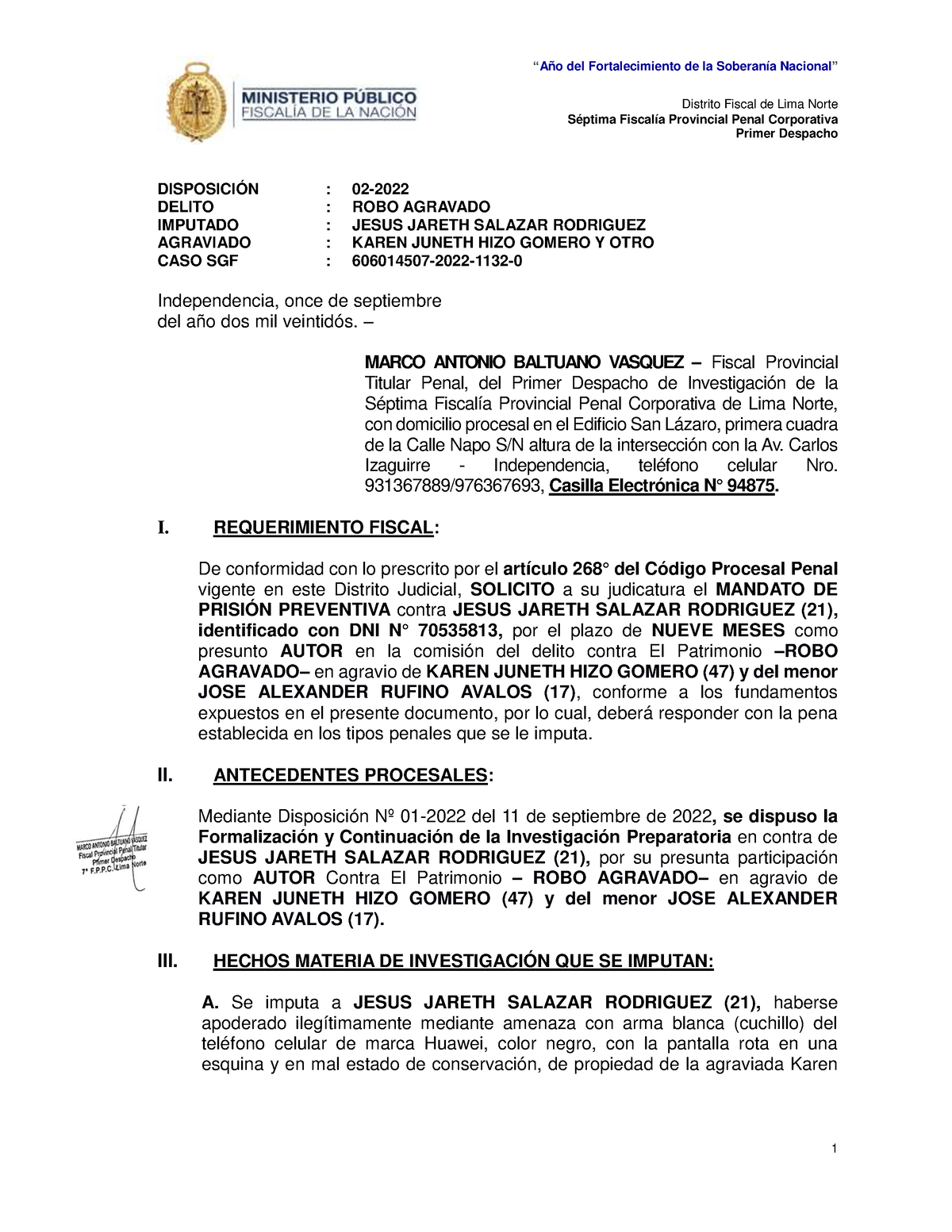 1132 2022 Requerimiento De Prision Preventiva Robo Agravado Caso 2