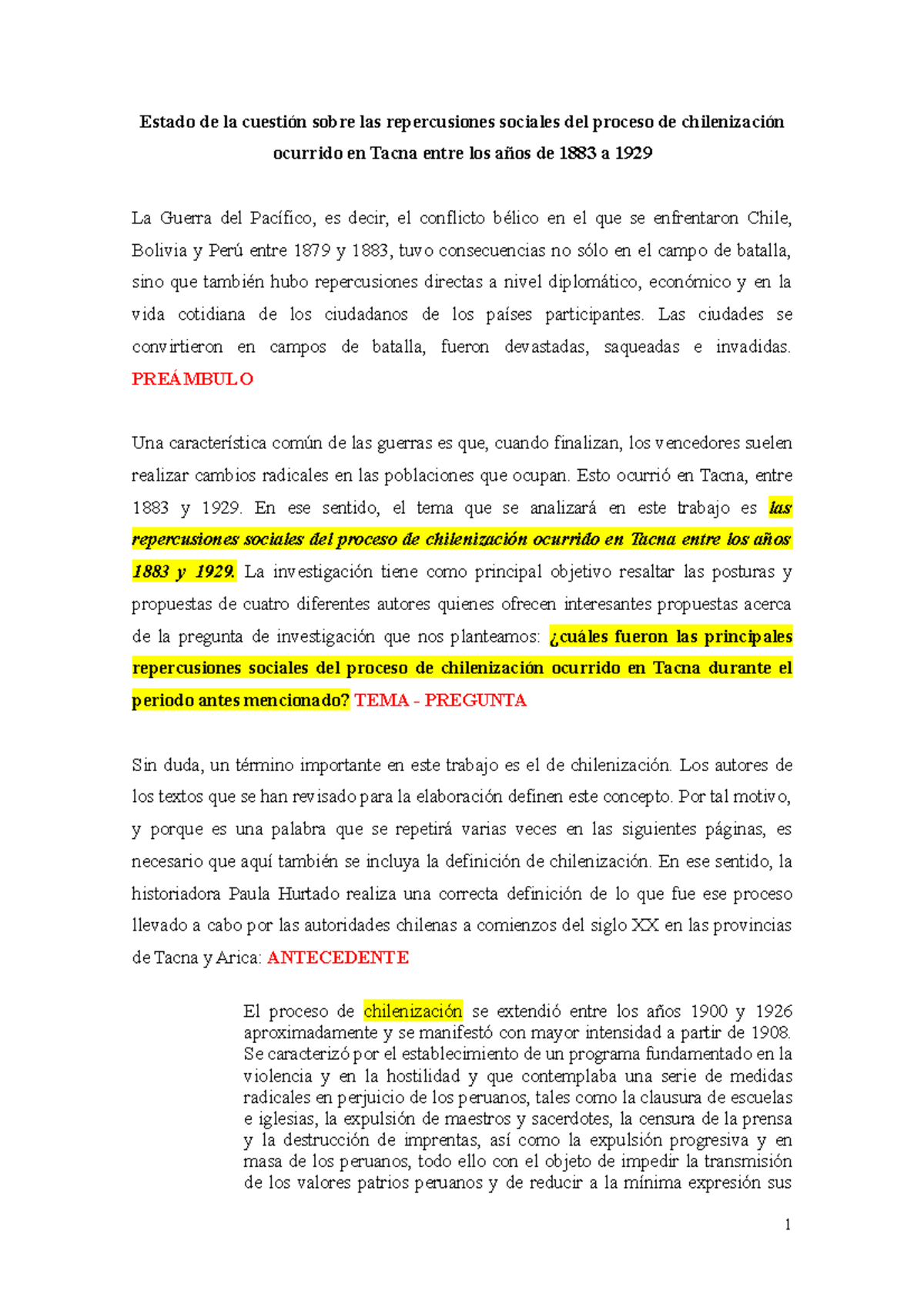 Ejemplo De Estado De La Cuestión Version Alumnos 1 Estado De La