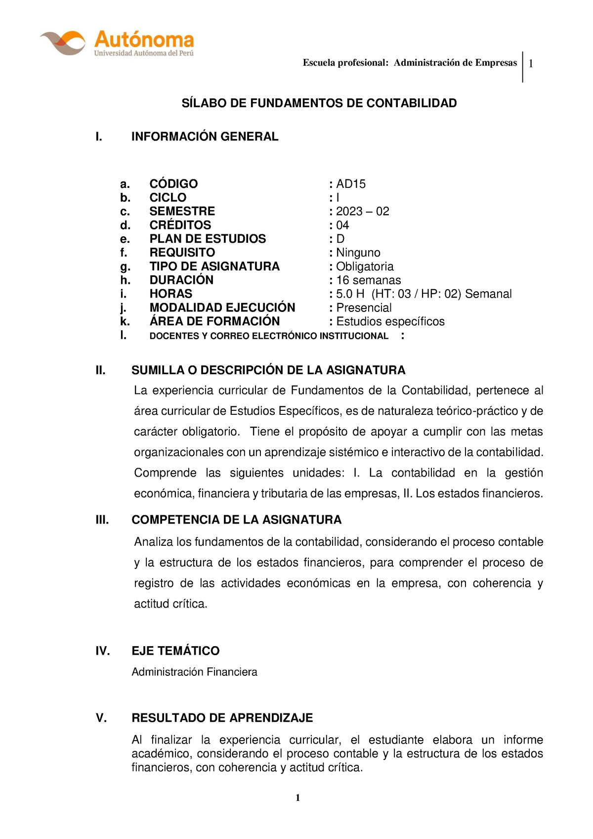 08 25 2023 110840088 Silabo SÍlabo De Fundamentos De Contabilidad I