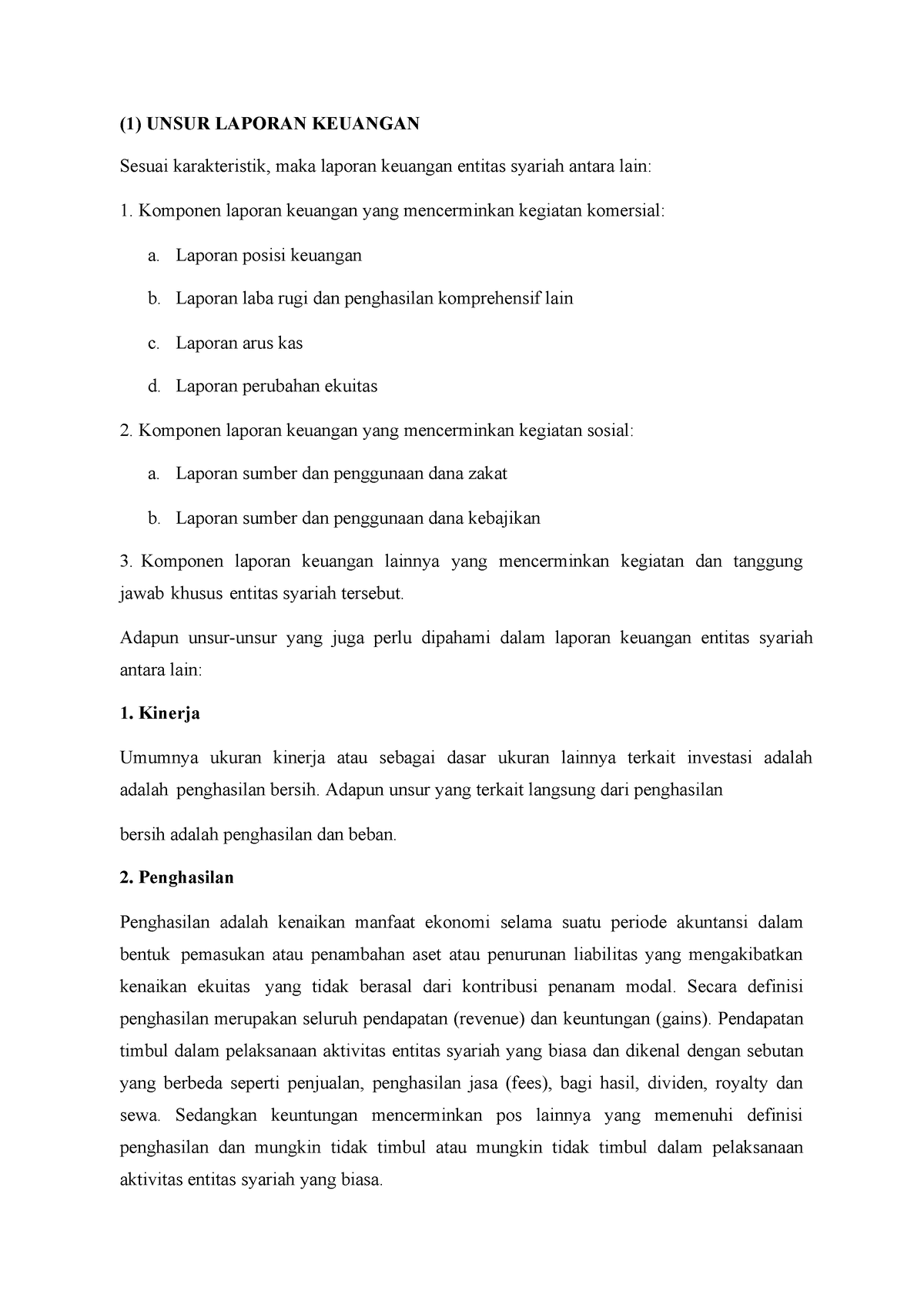 7 Unsur Laporan Keuangan 1 Unsur Laporan Keuangan Sesuai