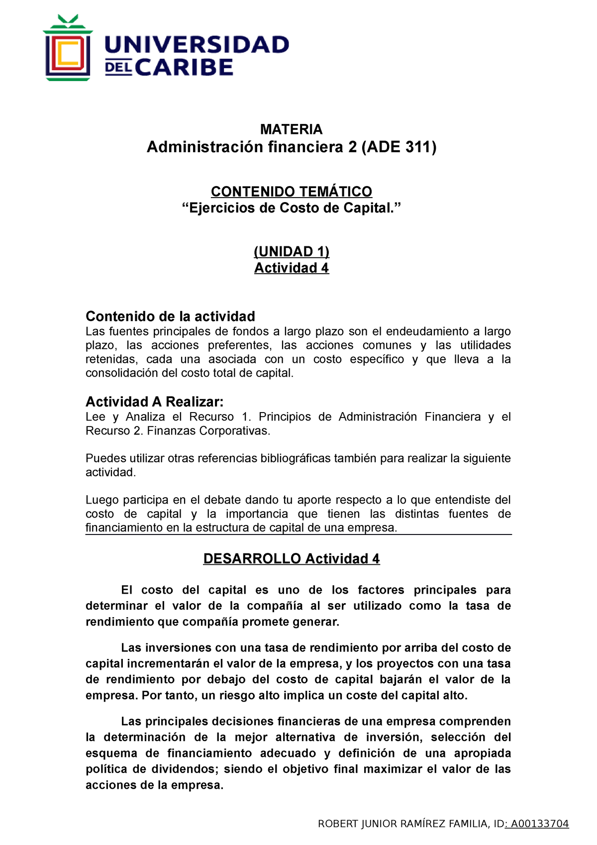 Administracion Financiera 2 Unid1 Materia Administración Financiera